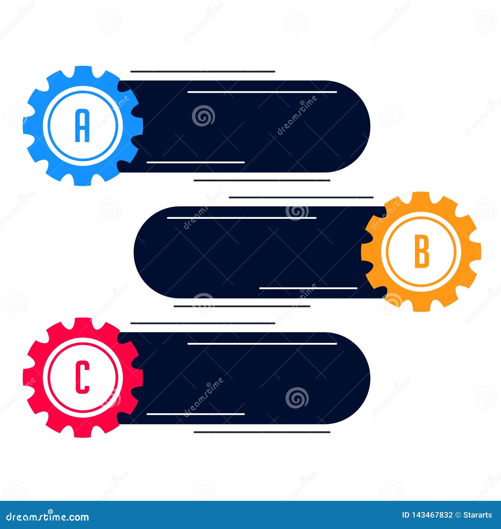 Blank Gears Infograph Modern Banner Stock Vector - Illustration of ...