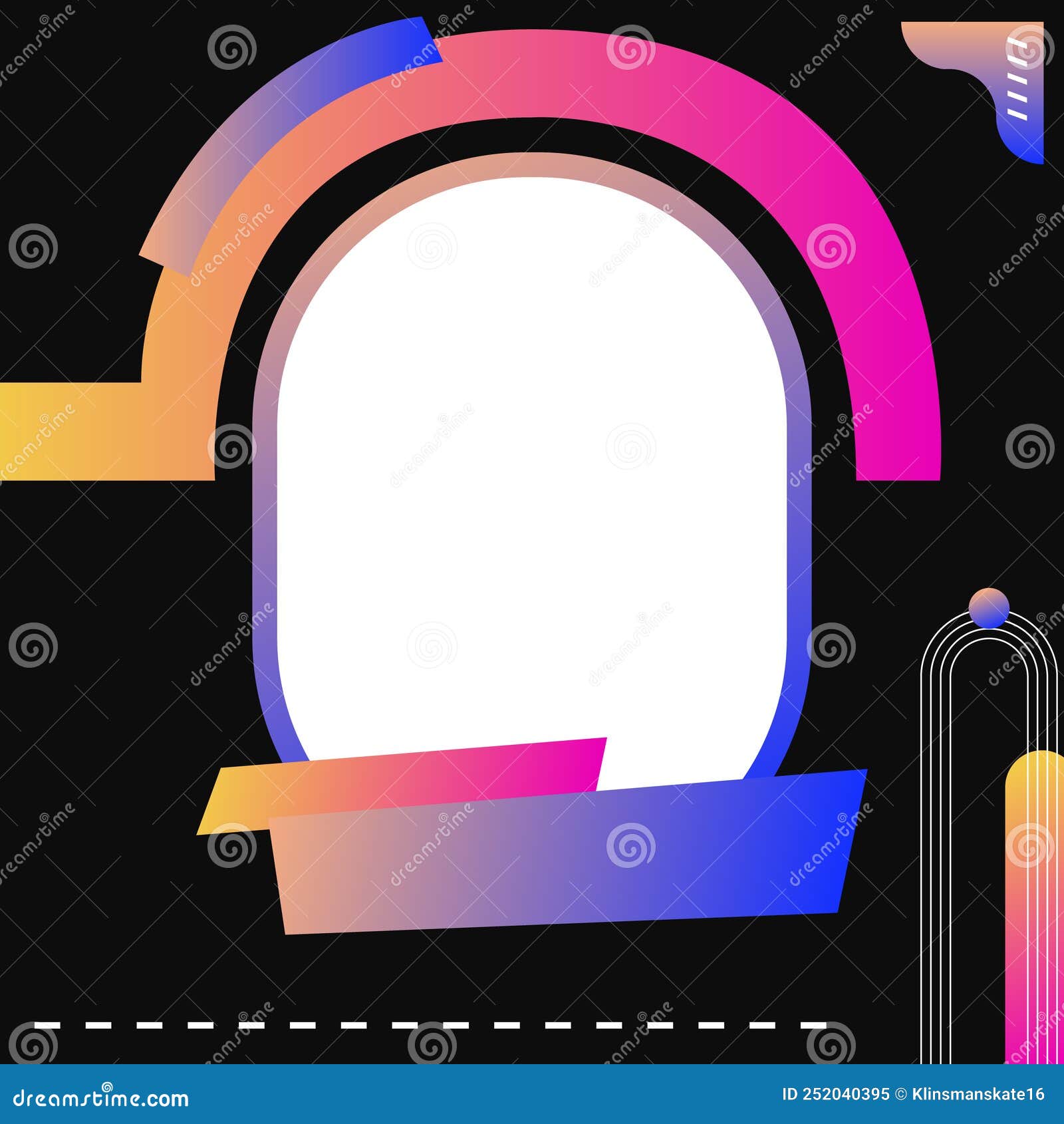 Modern Twibbon Template With Gradient Geometric Shape Design Cartoon ...