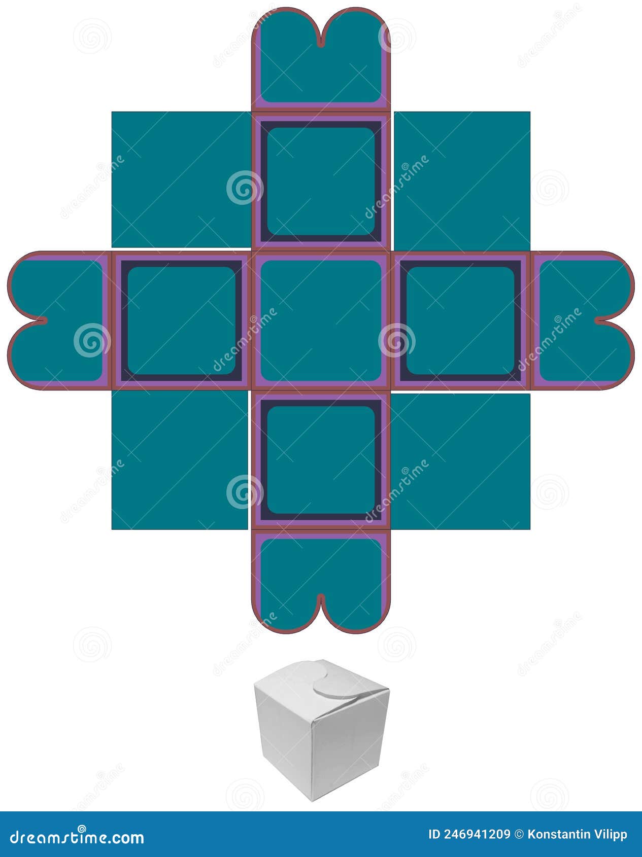 Box with waves (cube) stock vector. Illustration of souvenir - 246941209