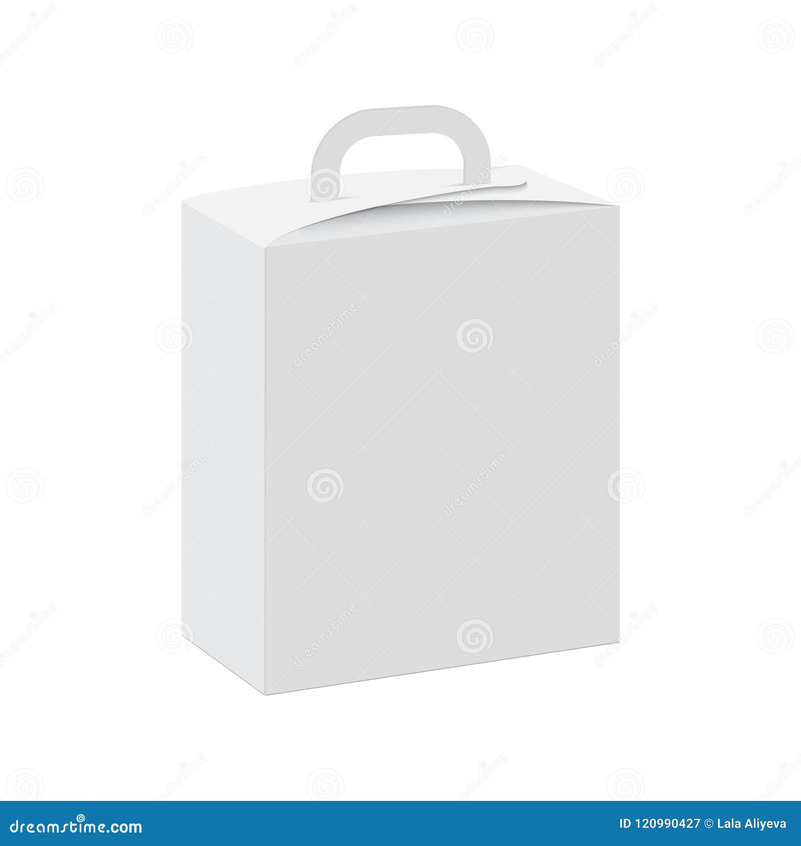 Blank of Gift Box with Handle. Vector Stock Vector - Illustration of ...