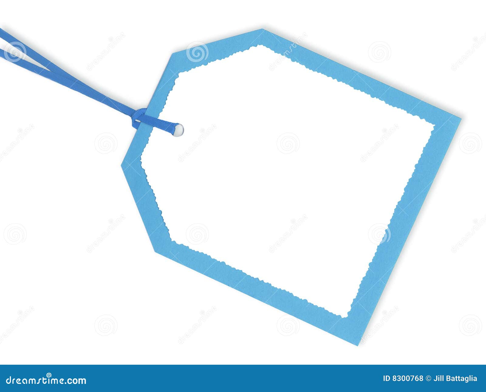 Blank Gift Tag in Blue and White. Stock Photo - Image of empty, hang ...