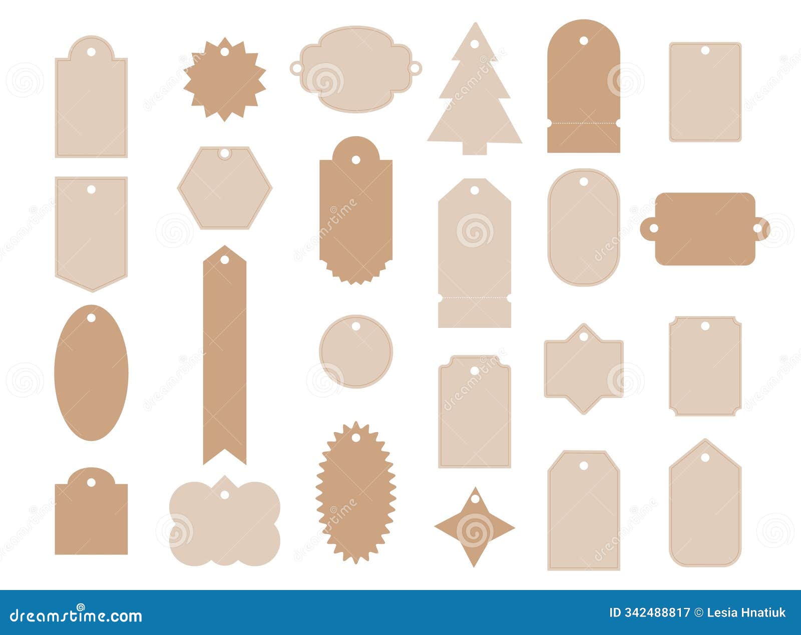 Blank Gift Tag with Linear Border Stock Illustration - Illustration of ...