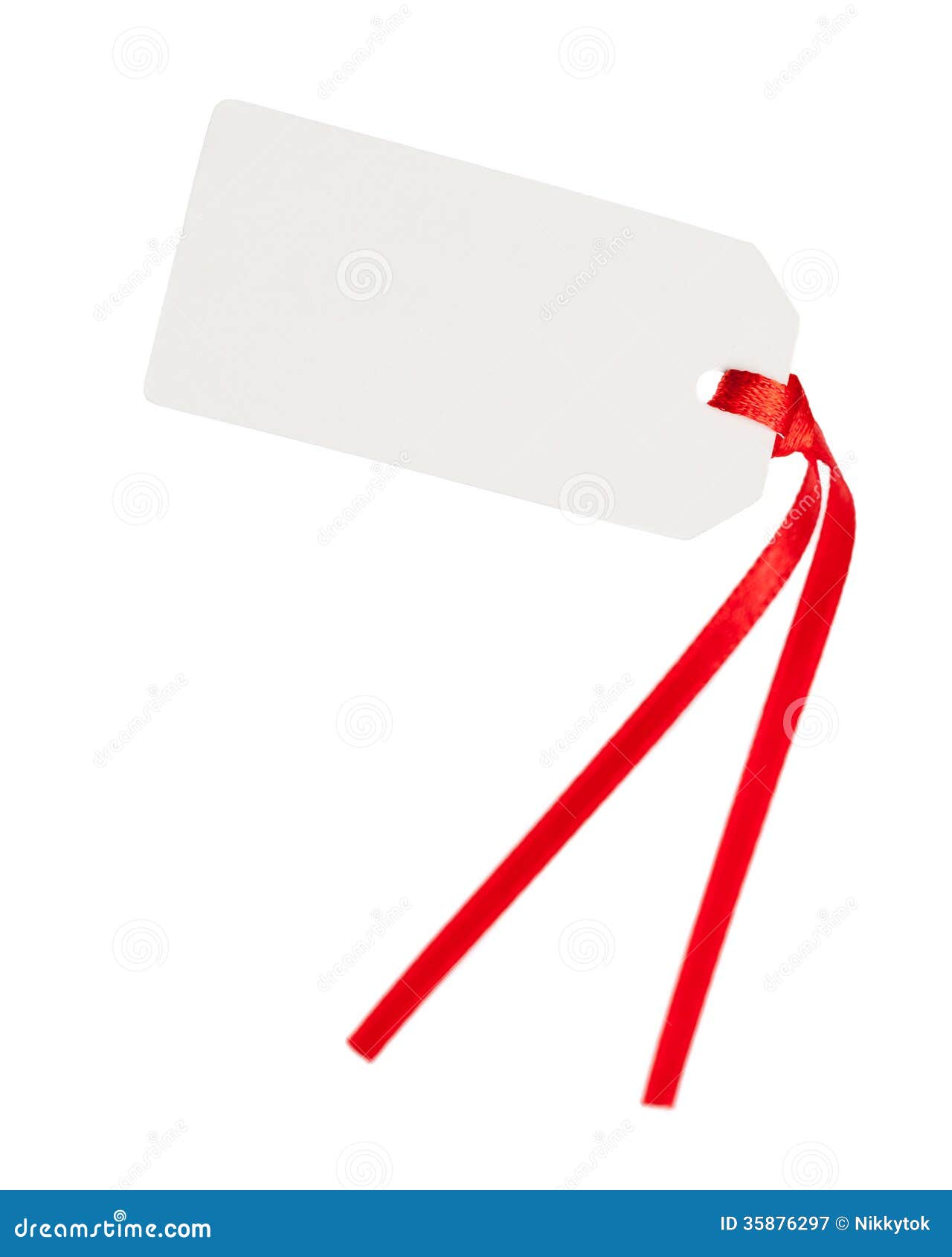 Blank Gift Tag with Red Ribbon Stock Image - Image of holiday ...