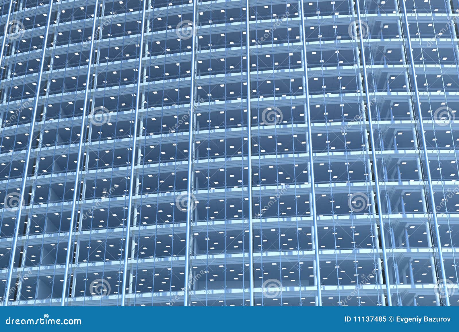 Blank Glass Facade of Curved Office Building Stock Illustration ...