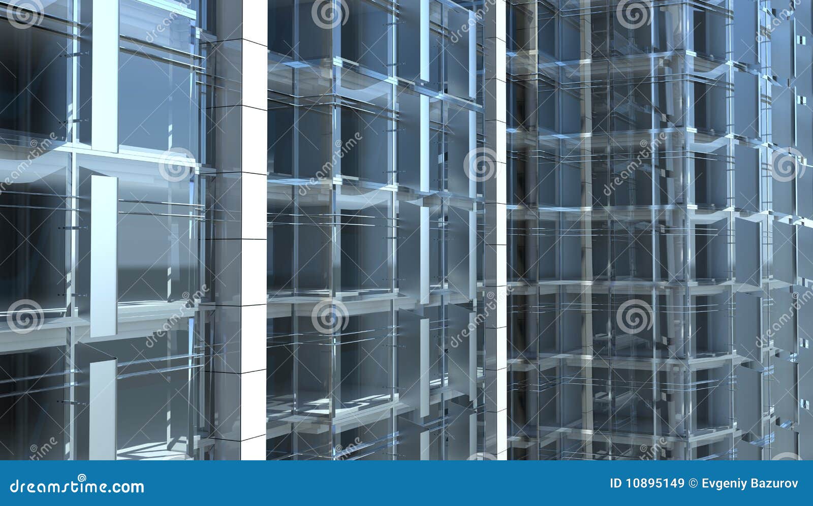 Blank Glass Facade of Office Building Stock Illustration - Illustration ...