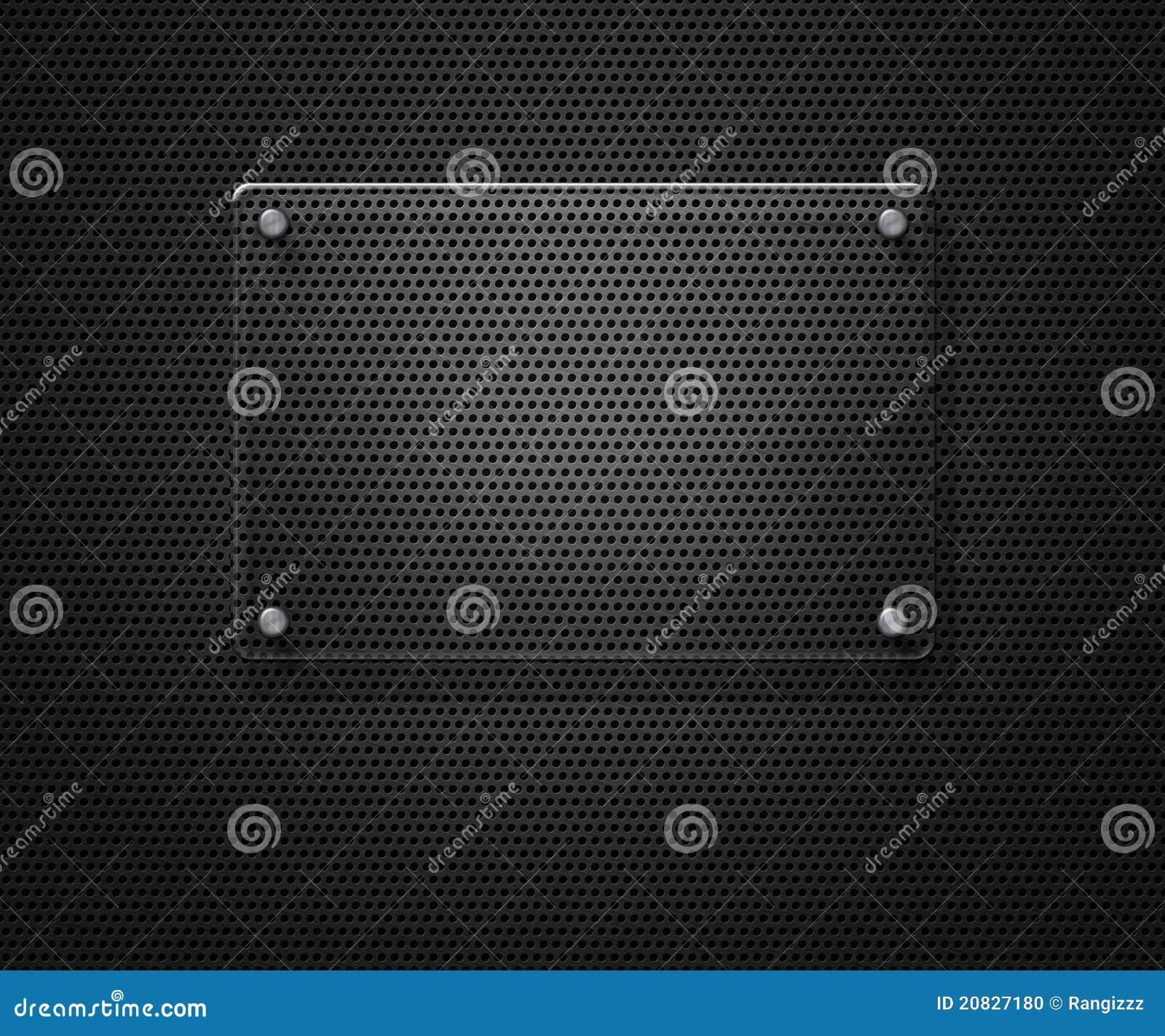 Blank Glass Plate Over Metal Mesh Stock Illustration - Illustration of ...