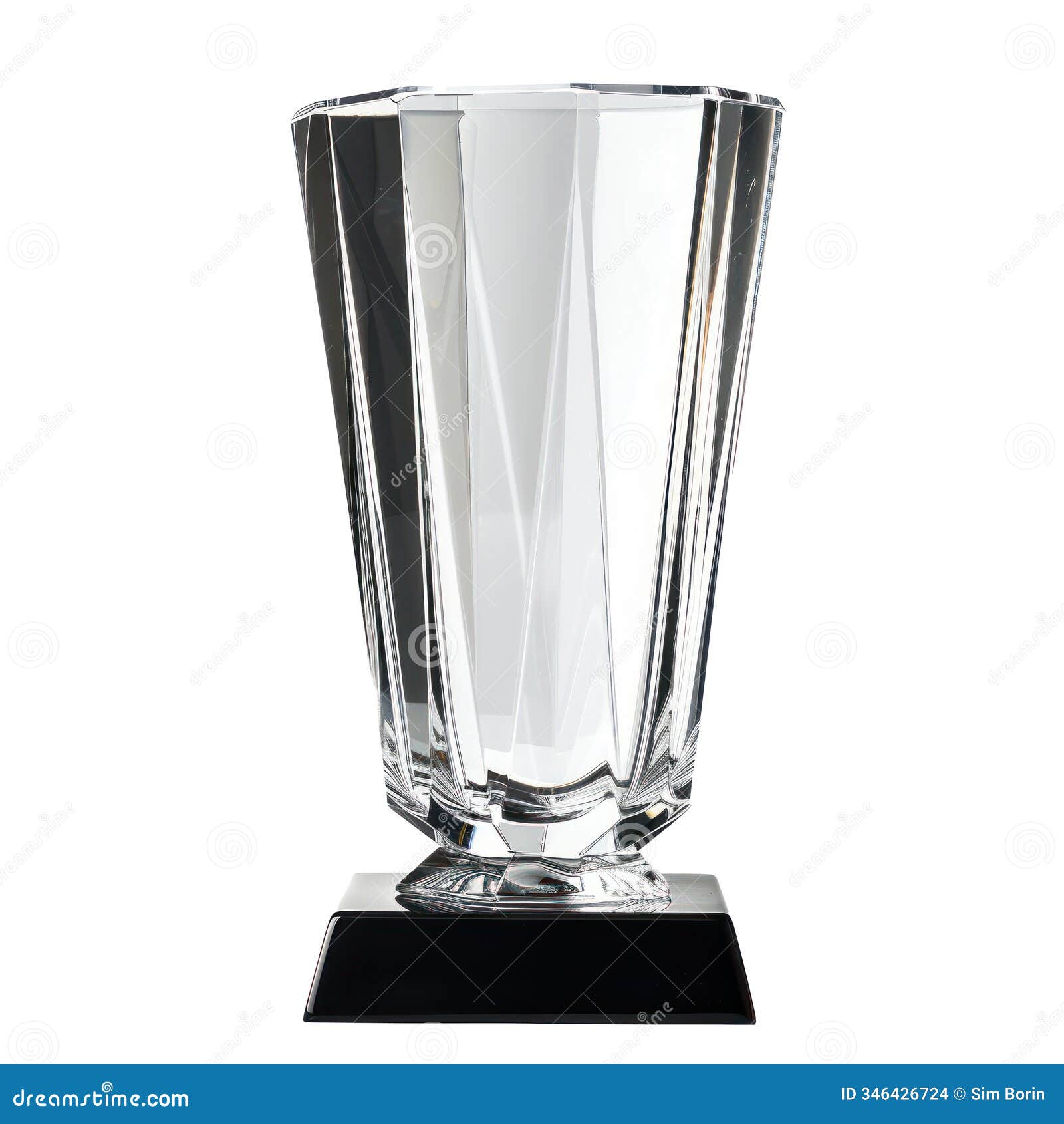 Blank Glass Trophy Crystal Front View Isolate Stock Illustration ...