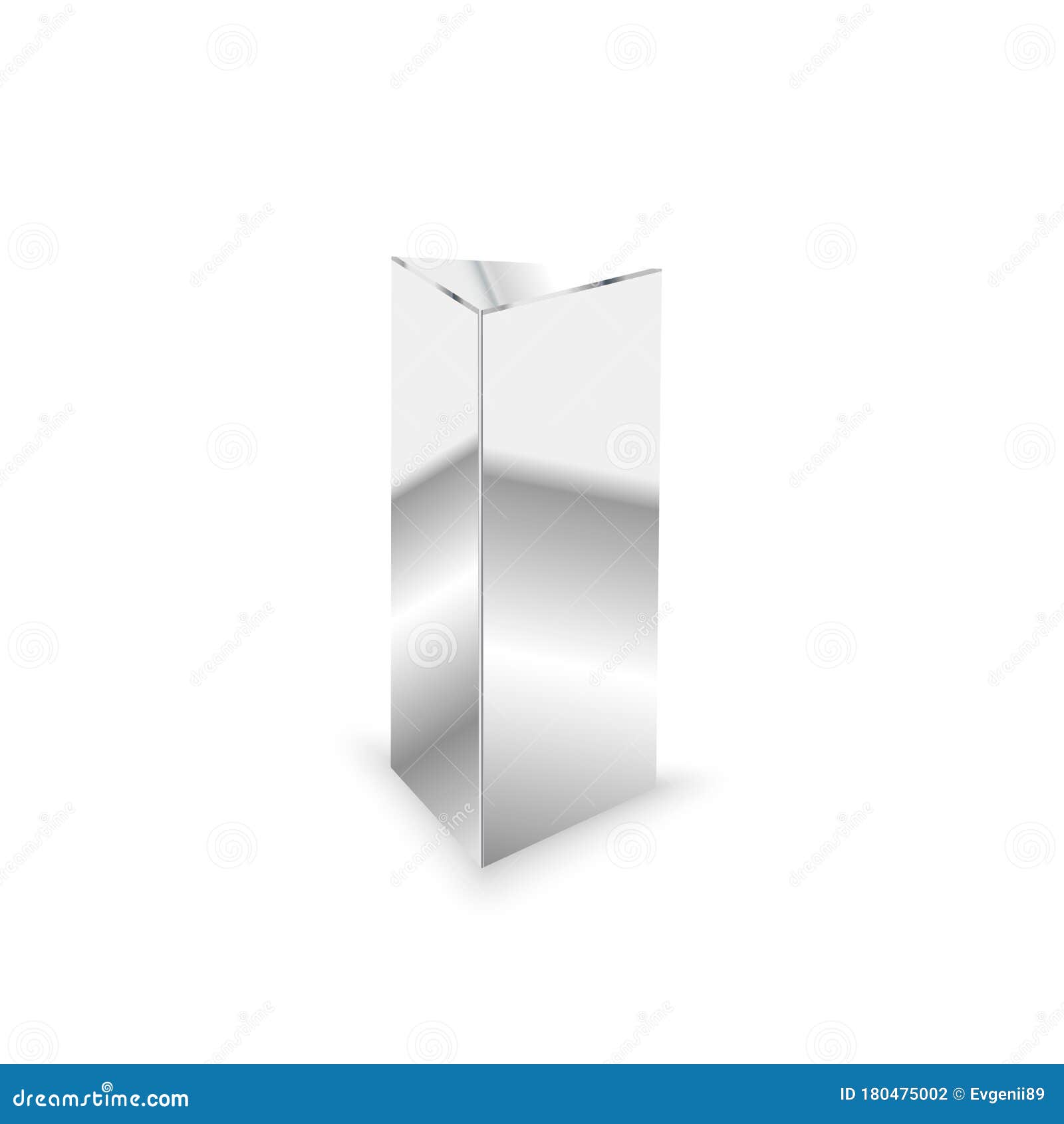 Blank Glossy Metal 3d Triangular Prism on White Stock Illustration ...