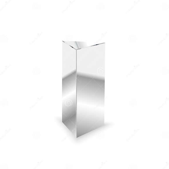 Blank Glossy Metal 3d Triangular Prism on White Stock Illustration ...