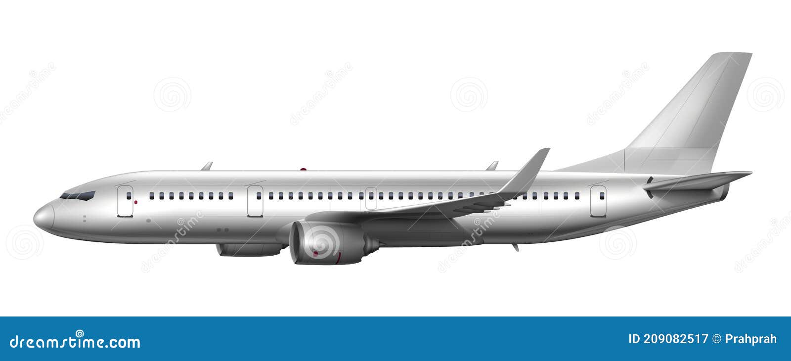 Blank Glossy White Airplane or Airliner Side View Stock Vector ...