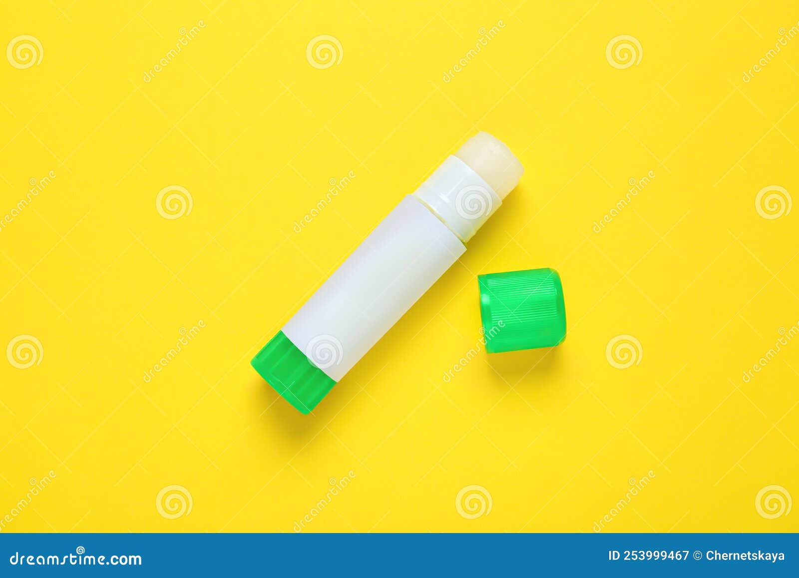 Blank Glue Stick on Yellow Background, Top View Stock Image - Image of ...
