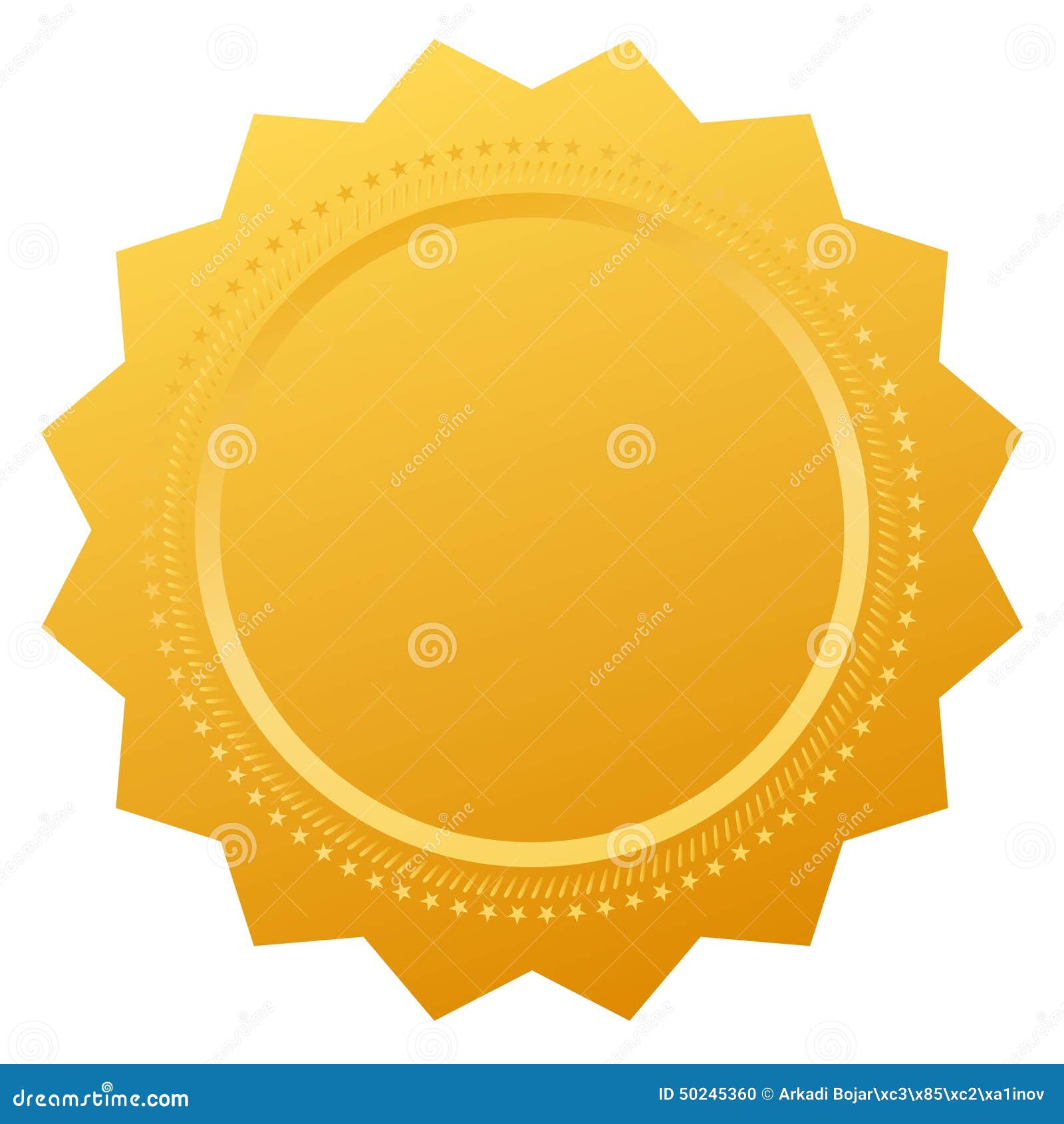 Blank gold badge stock vector. Illustration of color - 50245360