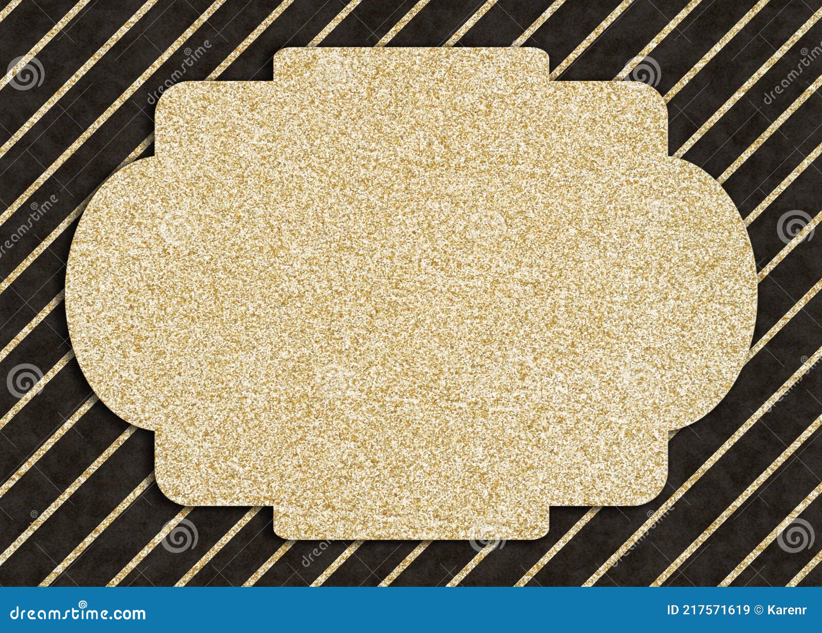 Blank Gold Glitter Greeting Card Stock Image - Image of glitter ...