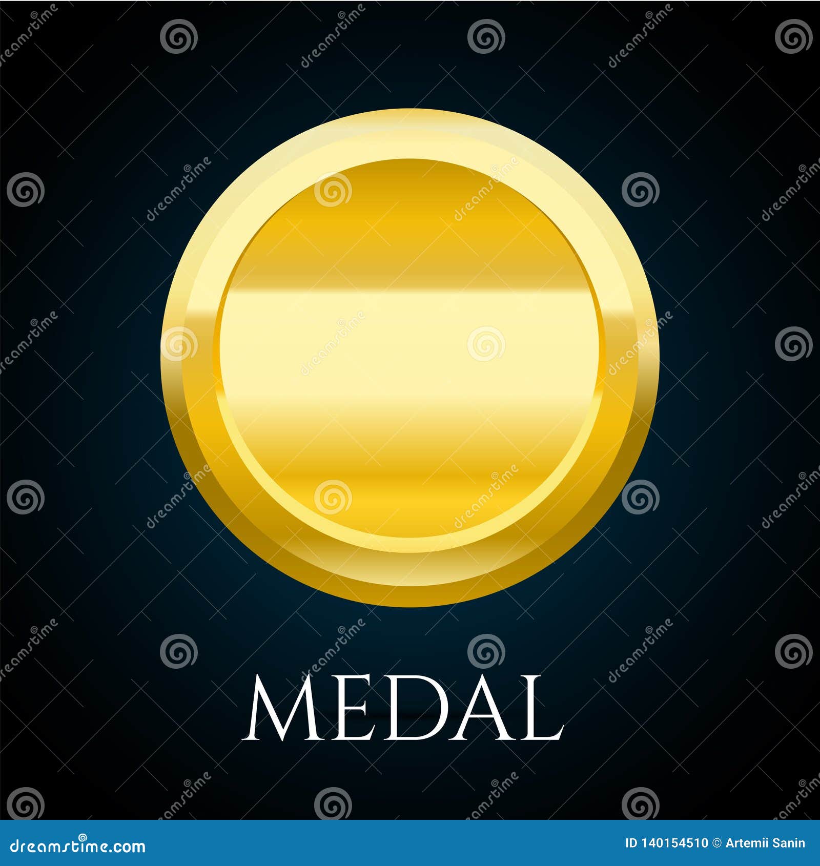 Blank Gold Medal Token, Vector Illustration of Award Stock Vector ...