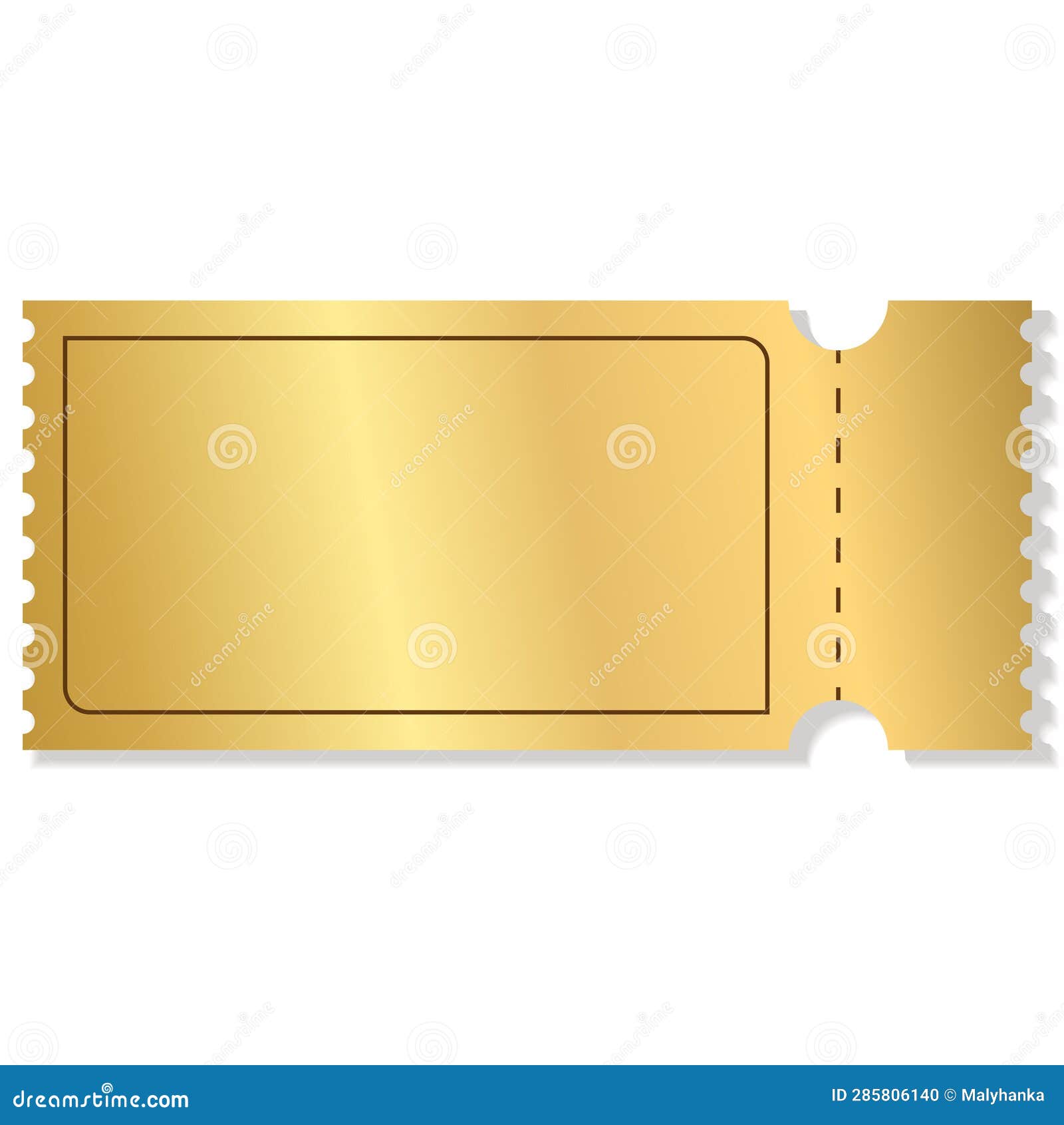 Blank Golden Coupon or Ticket. Golden Sticker Discount. Vector ...
