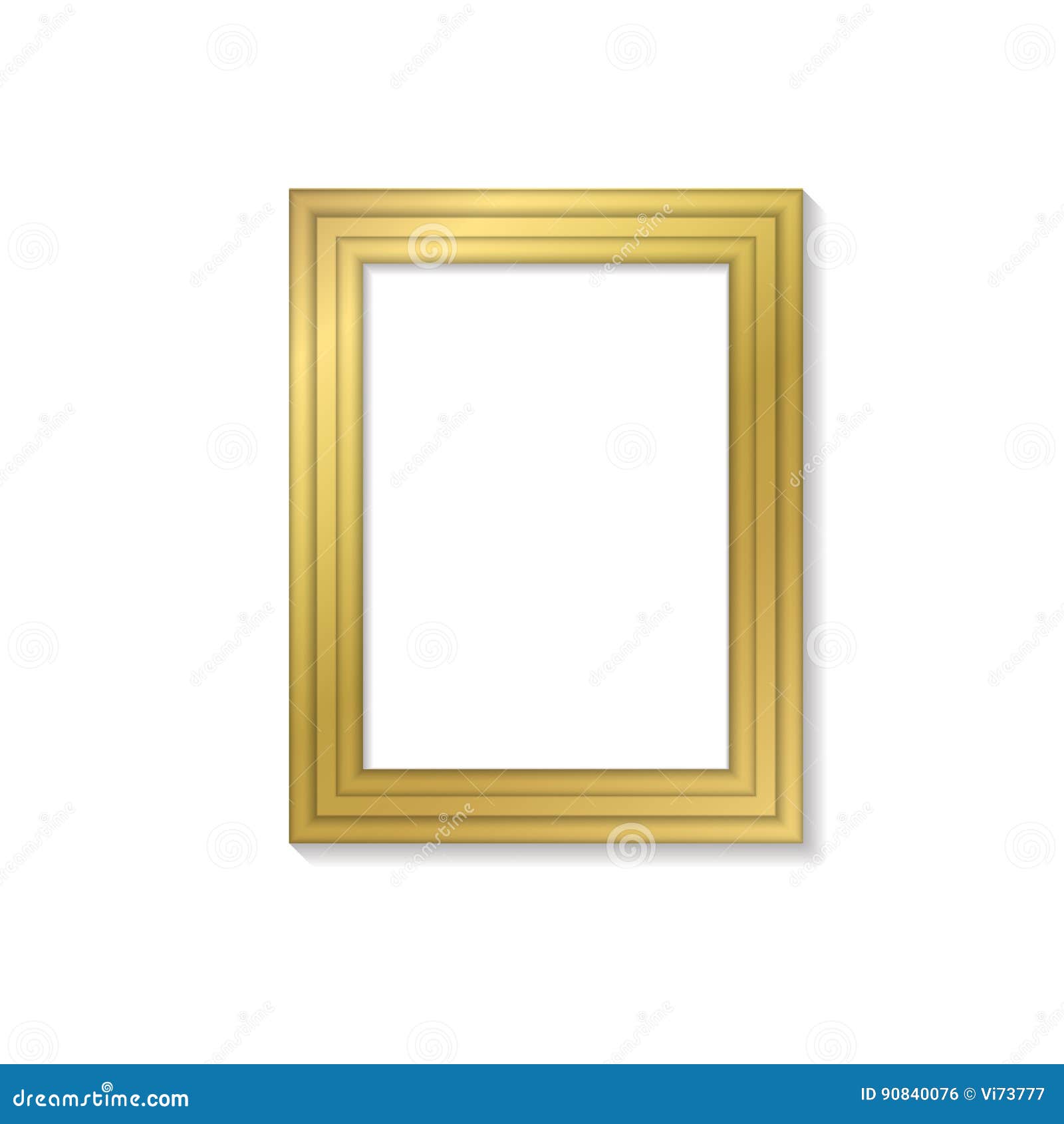Blank Golden Frame Template for Pictures and Photos. Isolated . Stock ...