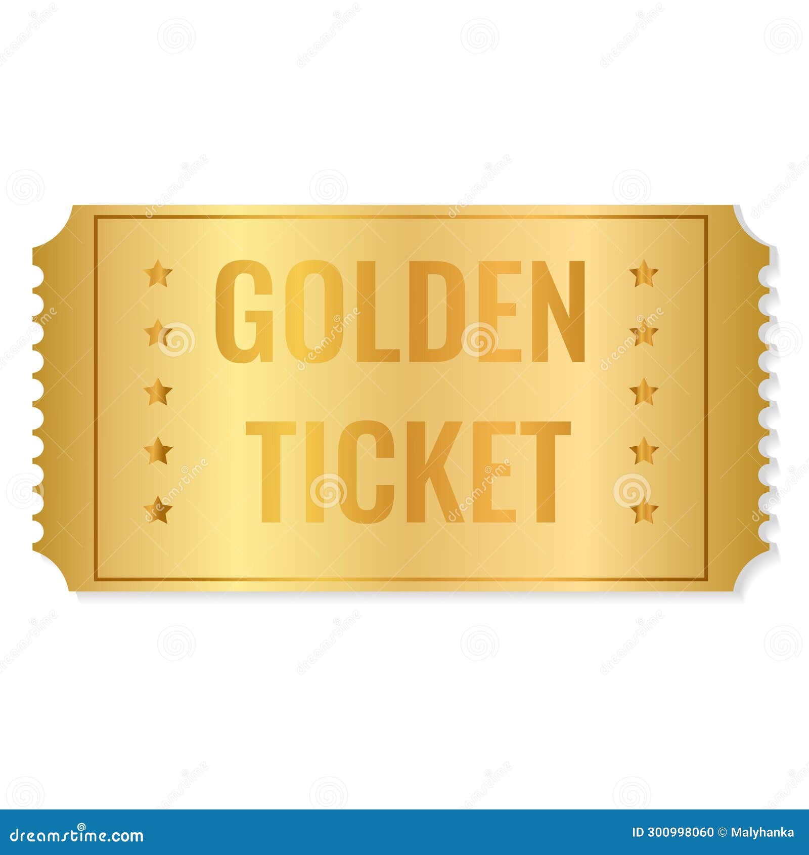 Blank Golden Ticket. Golden Coupon Sticker Discount Template. Vector ...