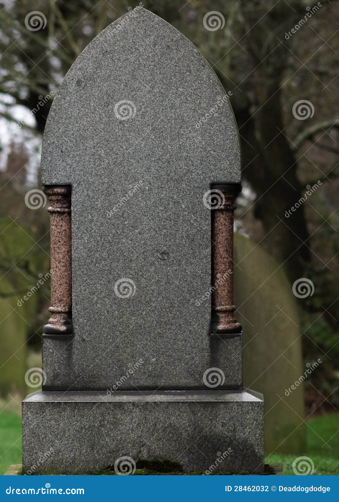 Blank Granite Headstone / Gravestone Stock Photo - Image of head ...