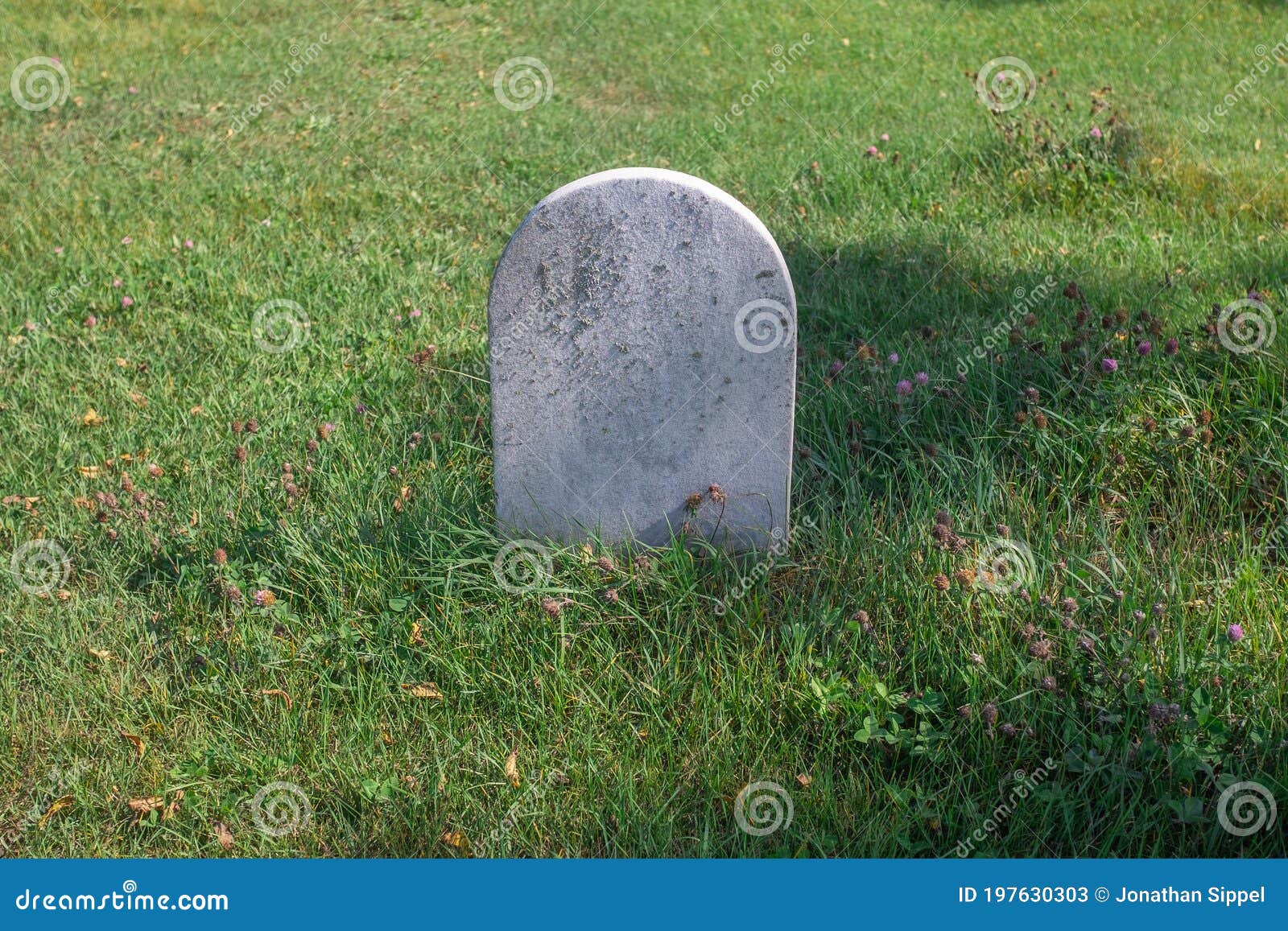 Blank Grave Stone in Grassy Scene Stock Image - Image of demolition ...