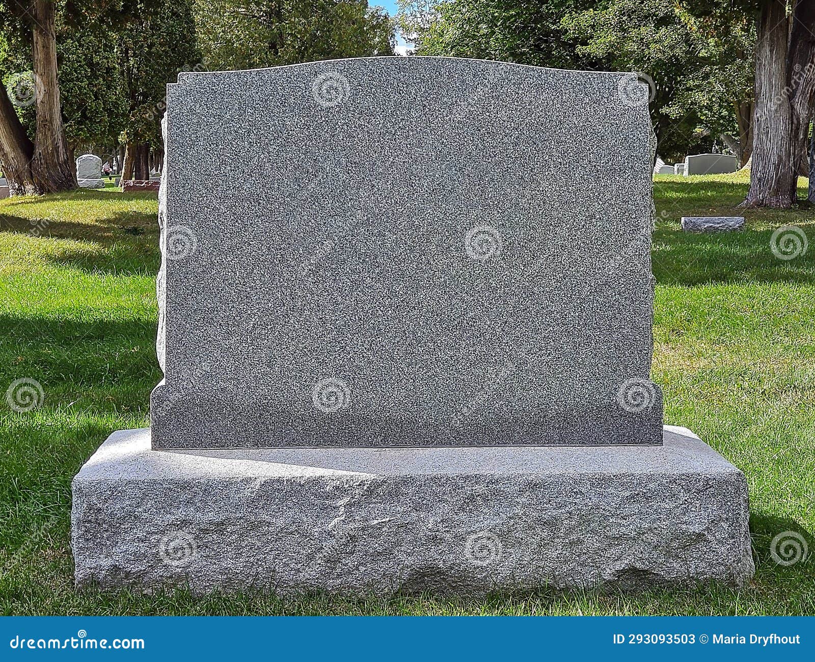 A Granite Tombstone Adorned With A QR Code Sticker At Its Heart. A ...
