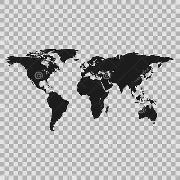 Blank Gray World Map Isolated on Background. Worldmap Vector Template ...