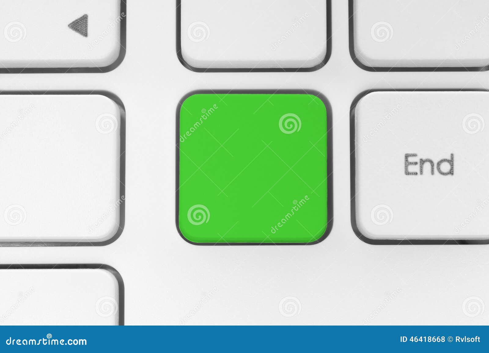Blank Green Button on the Keyboard Stock Photo - Image of input, button ...