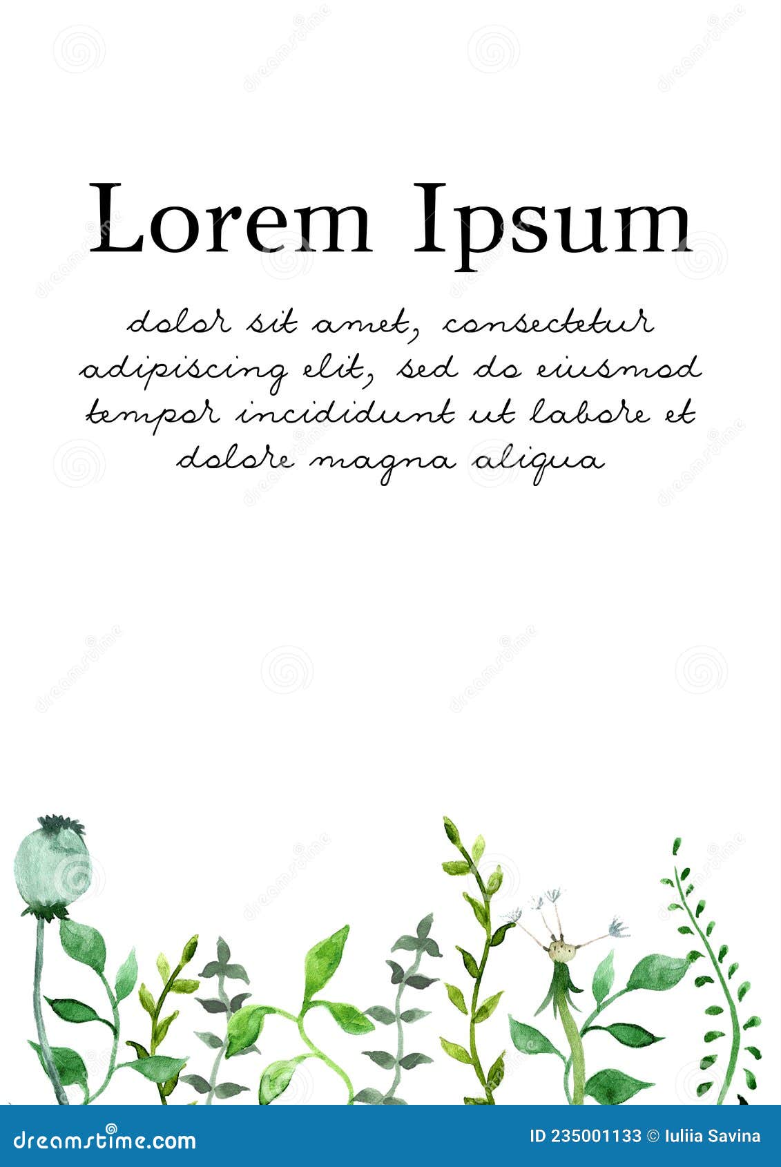 Blank with Green Floral Design. A4 Blank. Beautiful A4 Paper for ...