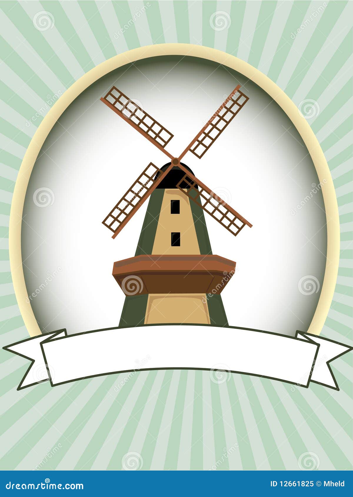 Blank Green Oval Windmill Product Label Vector Stock Vector ...