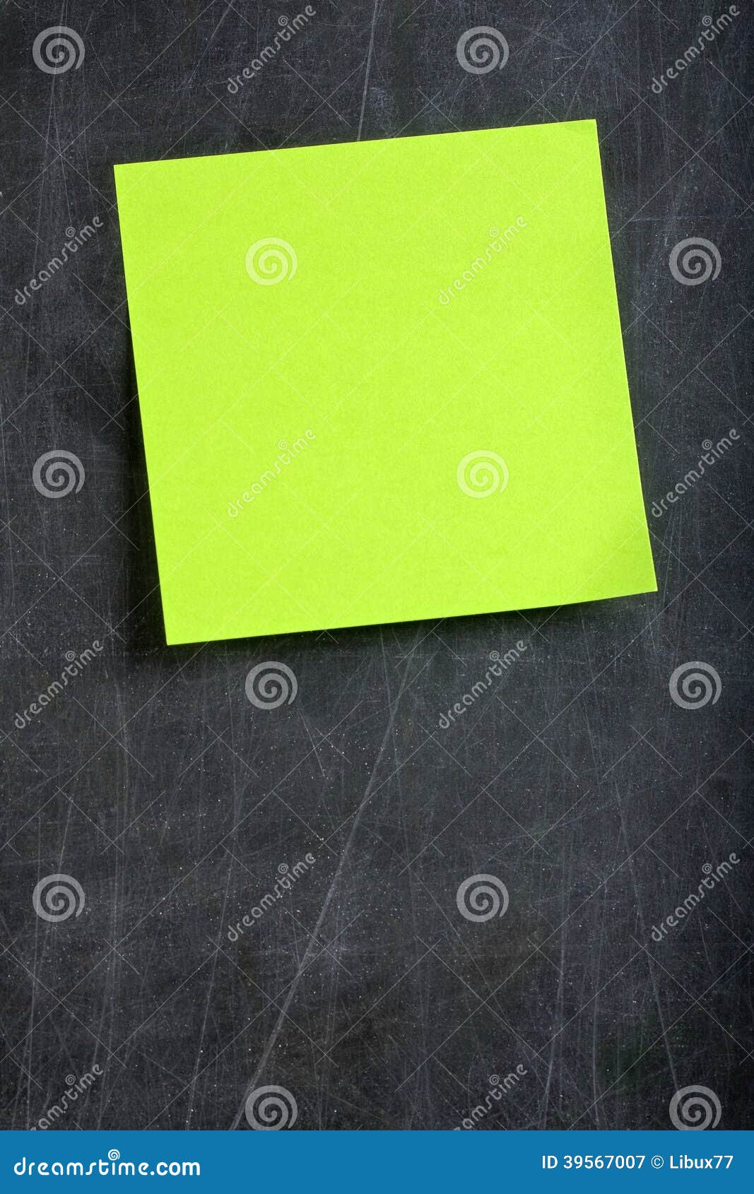 Blank Green Postit Post-it Blackboard Stock Image - Image of memo ...