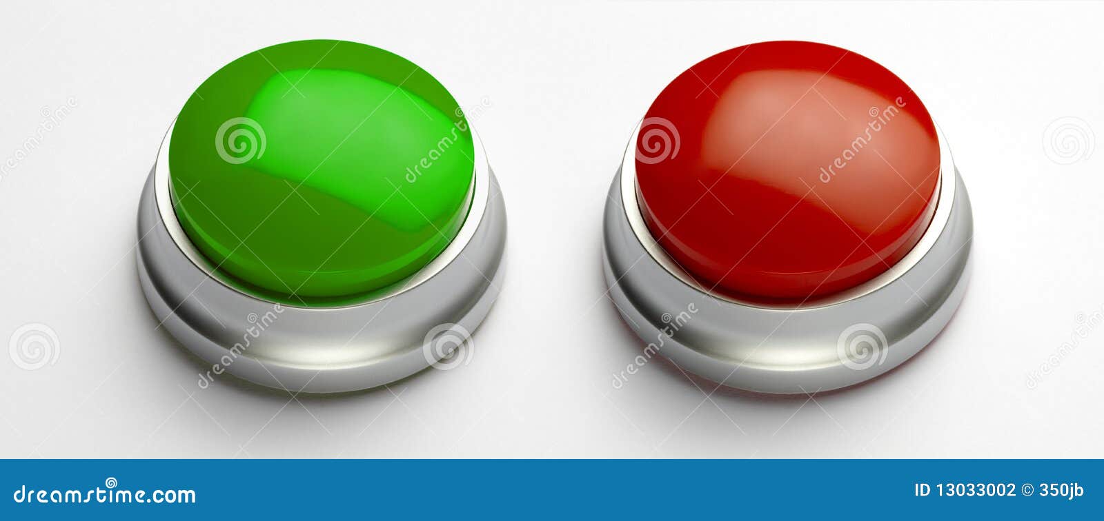 Blank Green and Red Buttons Stock Photo - Image of symbol, silver: 13033002