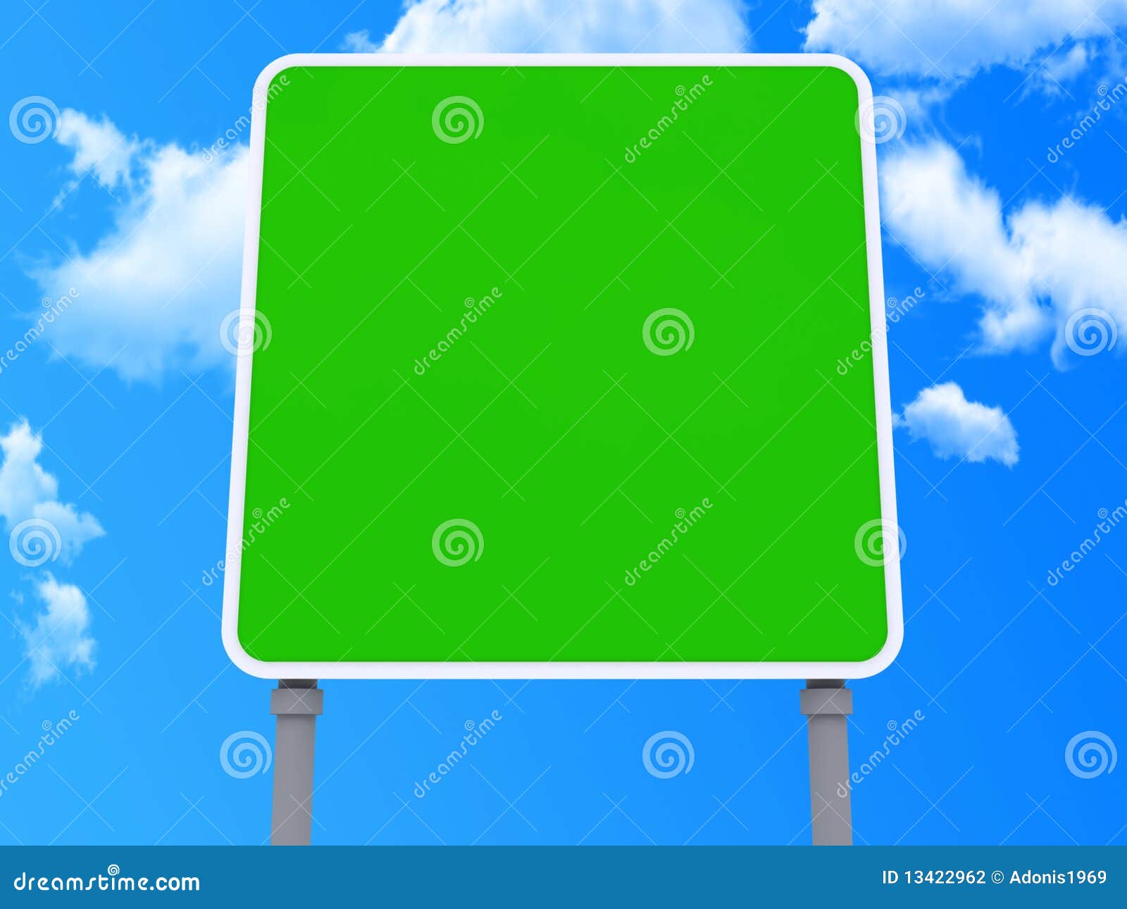 Set Of Green Road Signs. Blank Traffic Signs, Highway Boards, Signpost ...