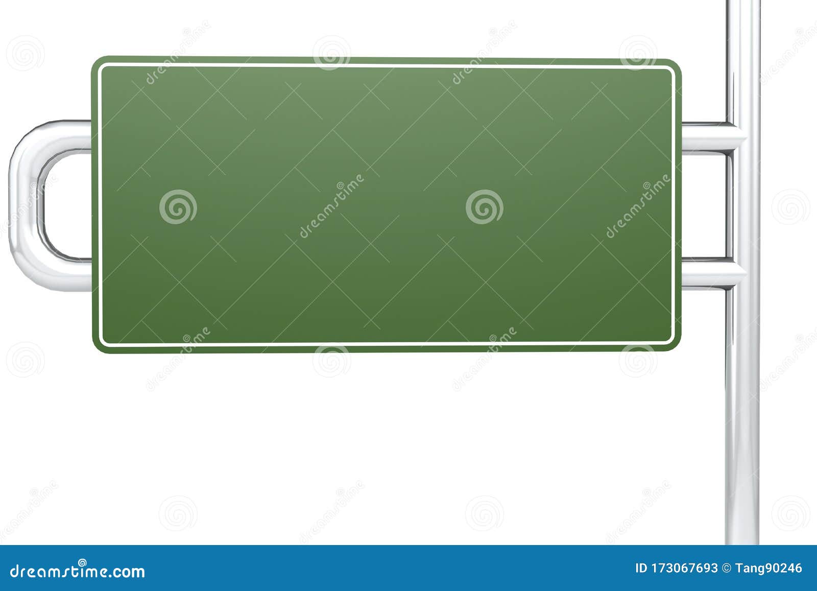 Blank green road sign stock illustration. Illustration of notice ...