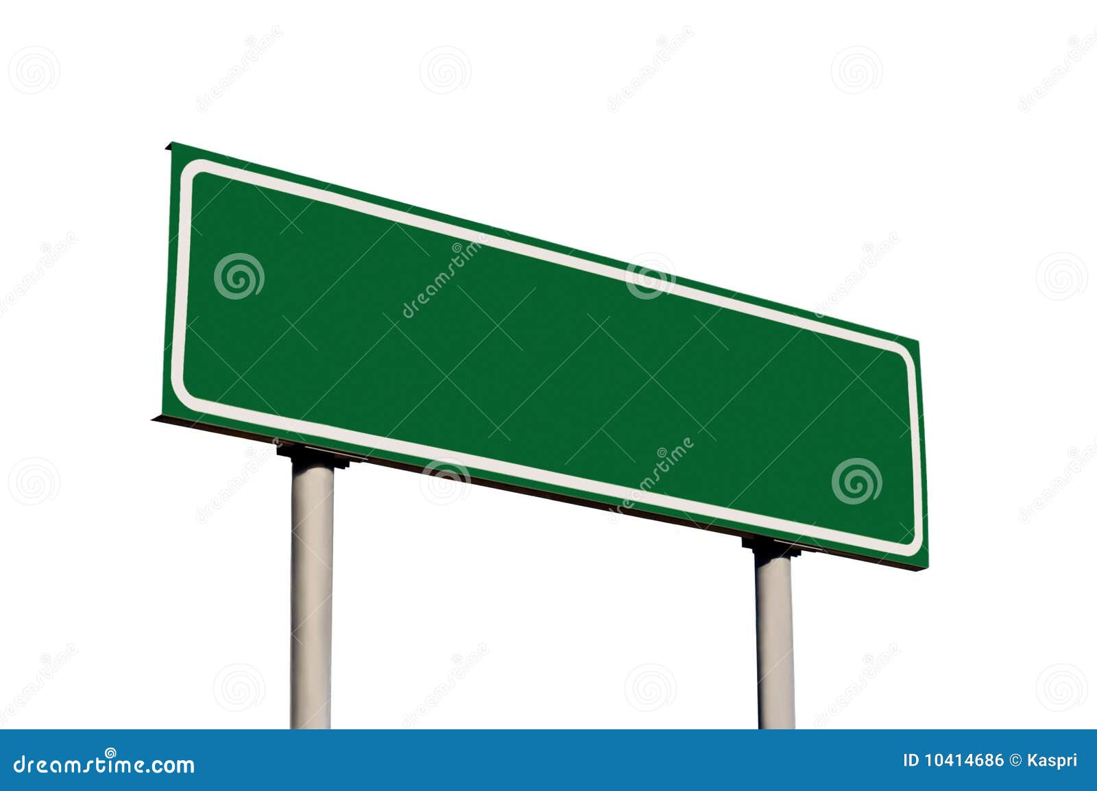 Blank Green Road Sign Isolated Guide Post Stock Illustration ...