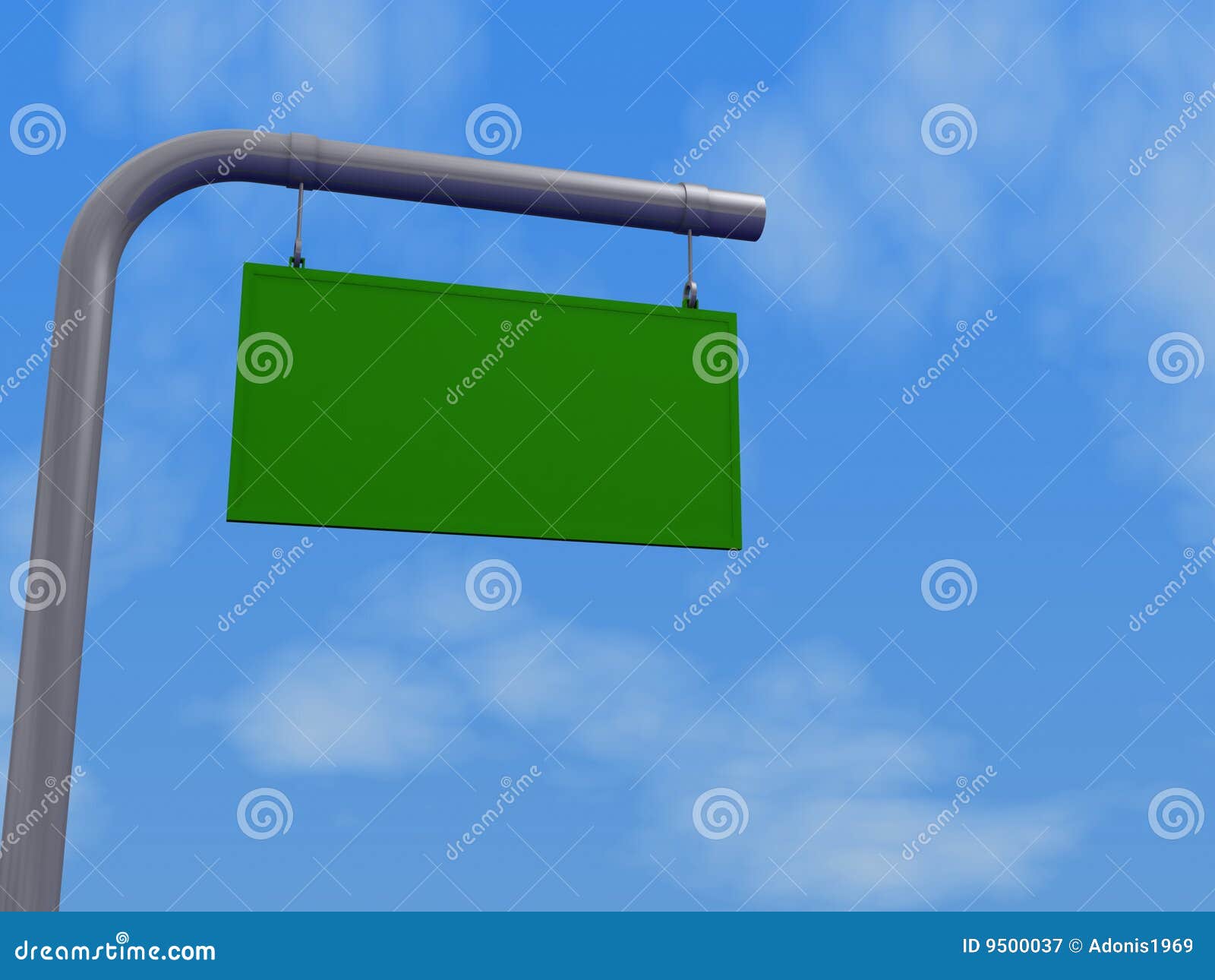 Blank green sign stock image. Image of hung, cloud, signage - 9500037