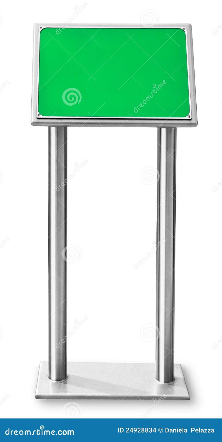 Blank green sign on white. stock photo. Image of information - 24928834