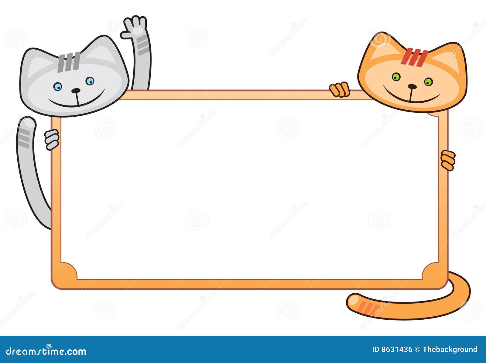 Blank Greeting Card with Cats, Illustration Stock Illustration ...