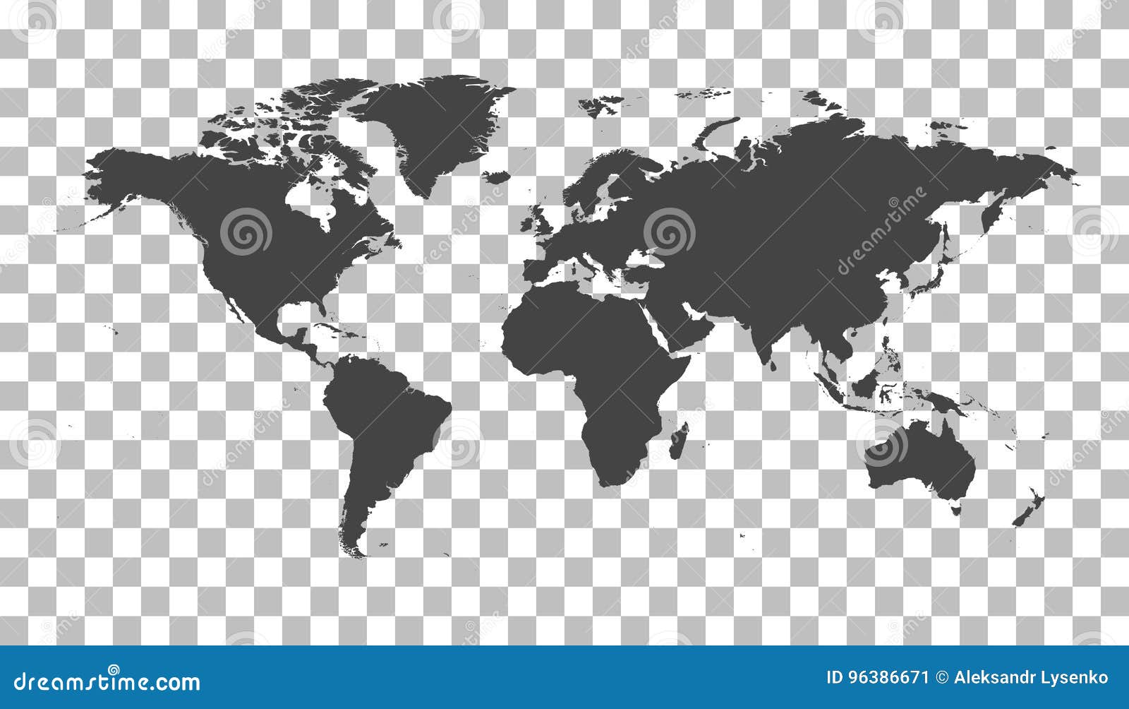 Blank Grey Political World Map. Worldmap Vector Template For Web ...