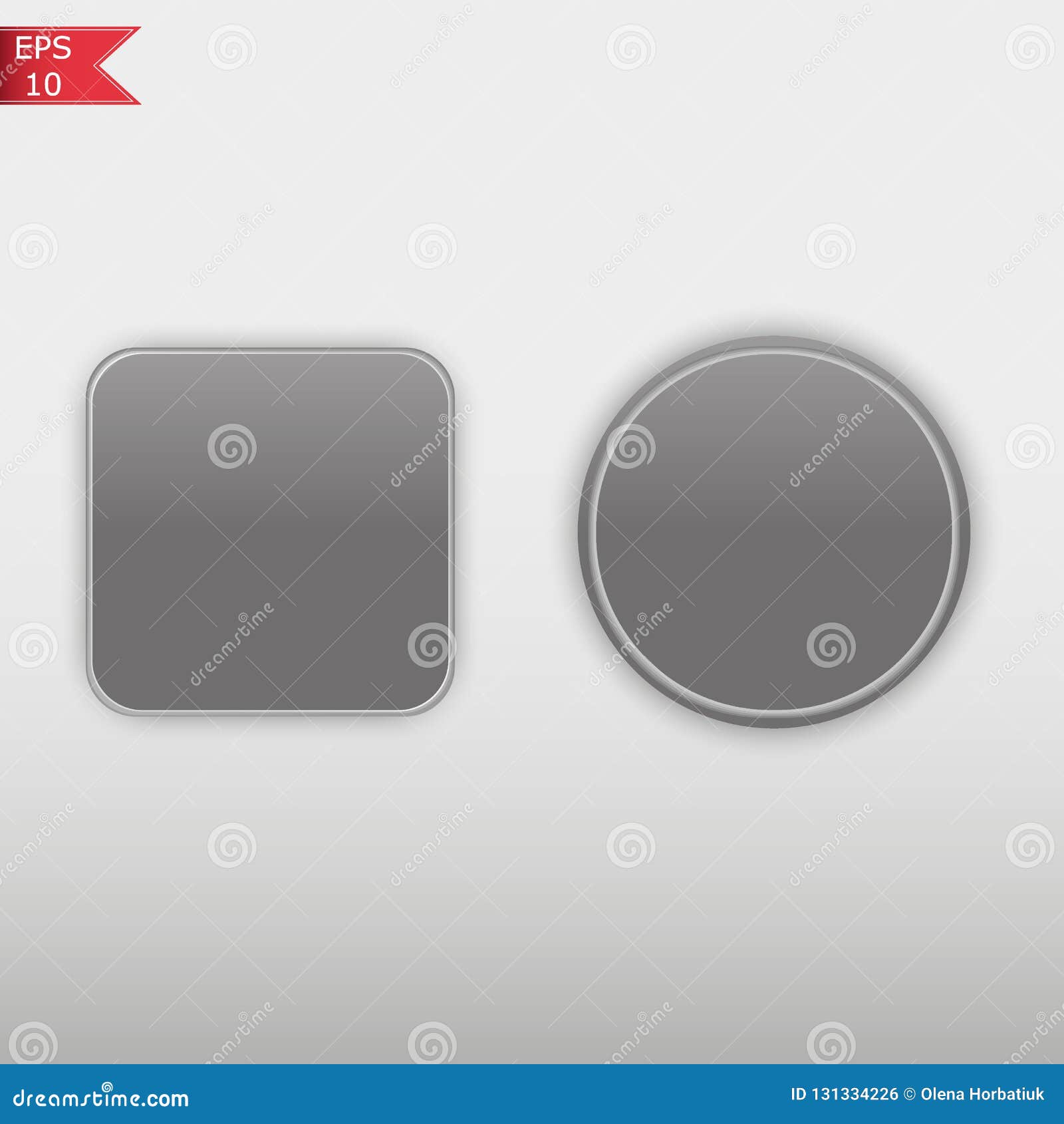 Blank Grey Web Buttons for Website or App. Vector Eps10 Stock Vector ...