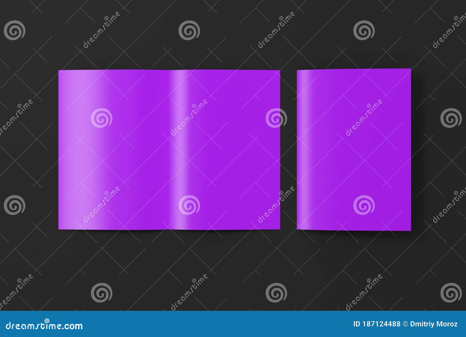 Violet Open Notebook Mock Up Top View. Paper With Dot Texture. Opened Ring Book With Clear Blank ...