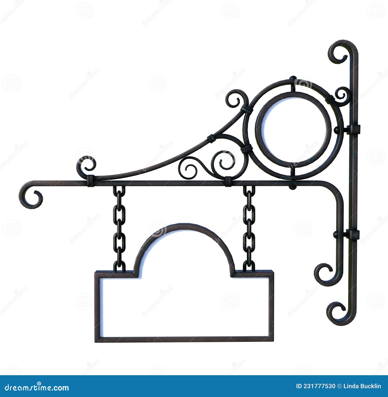 Storefront Blank Hanging Sign Stock Illustration - Illustration of ...