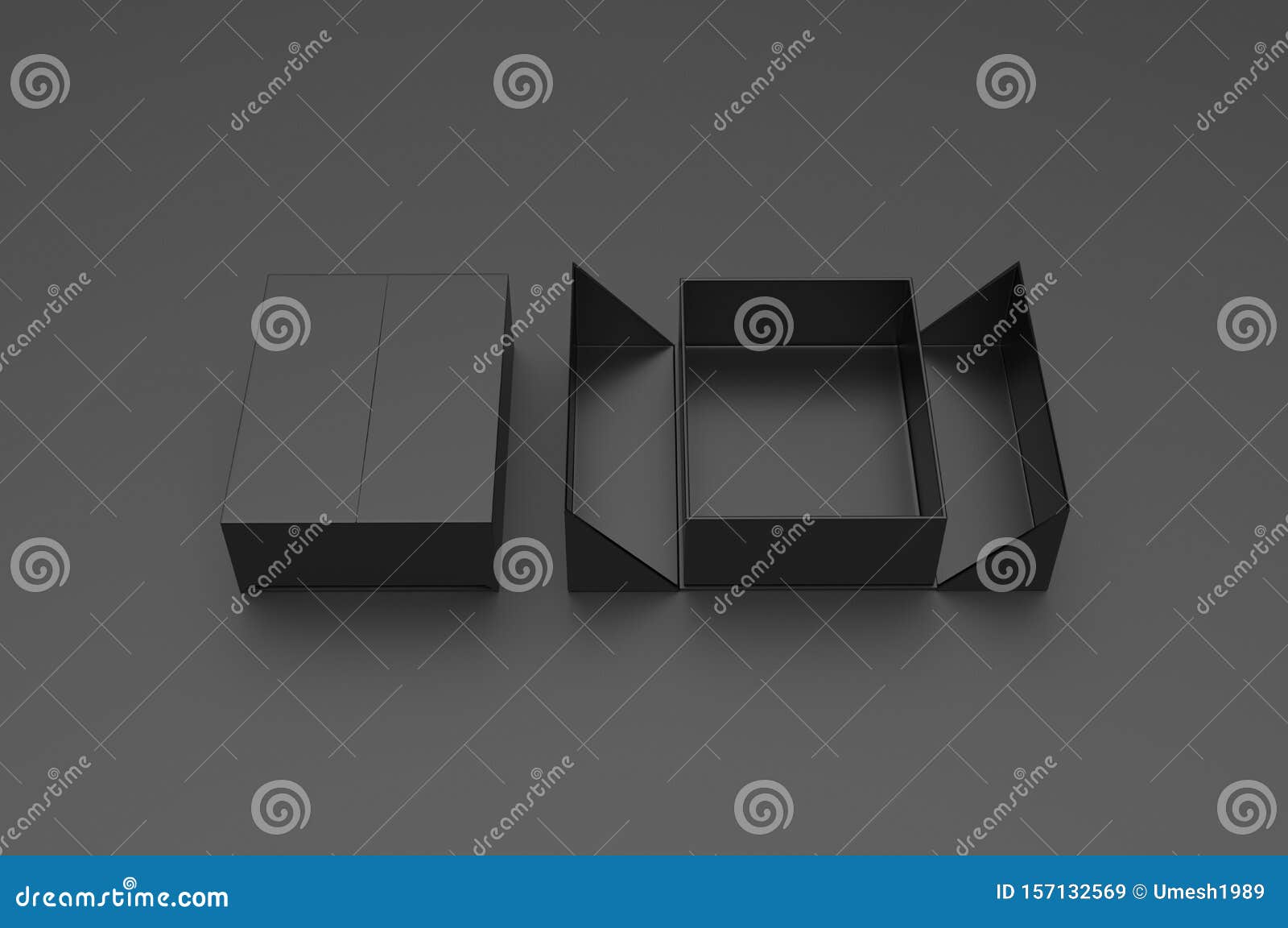 Blank Hard Box for Branding and Mock Up. 3d Render Illustration. Stock ...