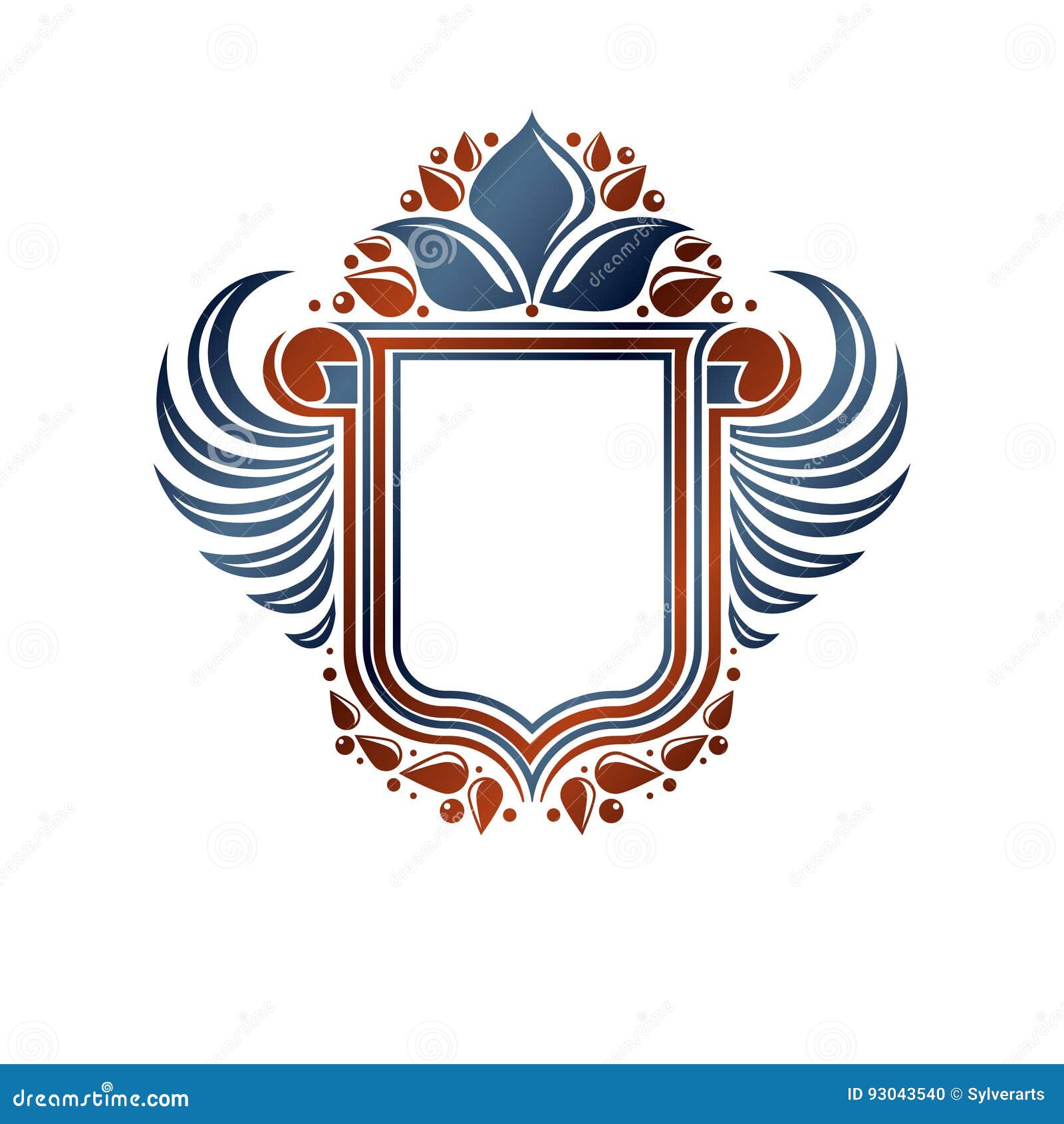 Blank Heraldic Coat of Arms Decorative Emblem with Copy Space an Stock ...