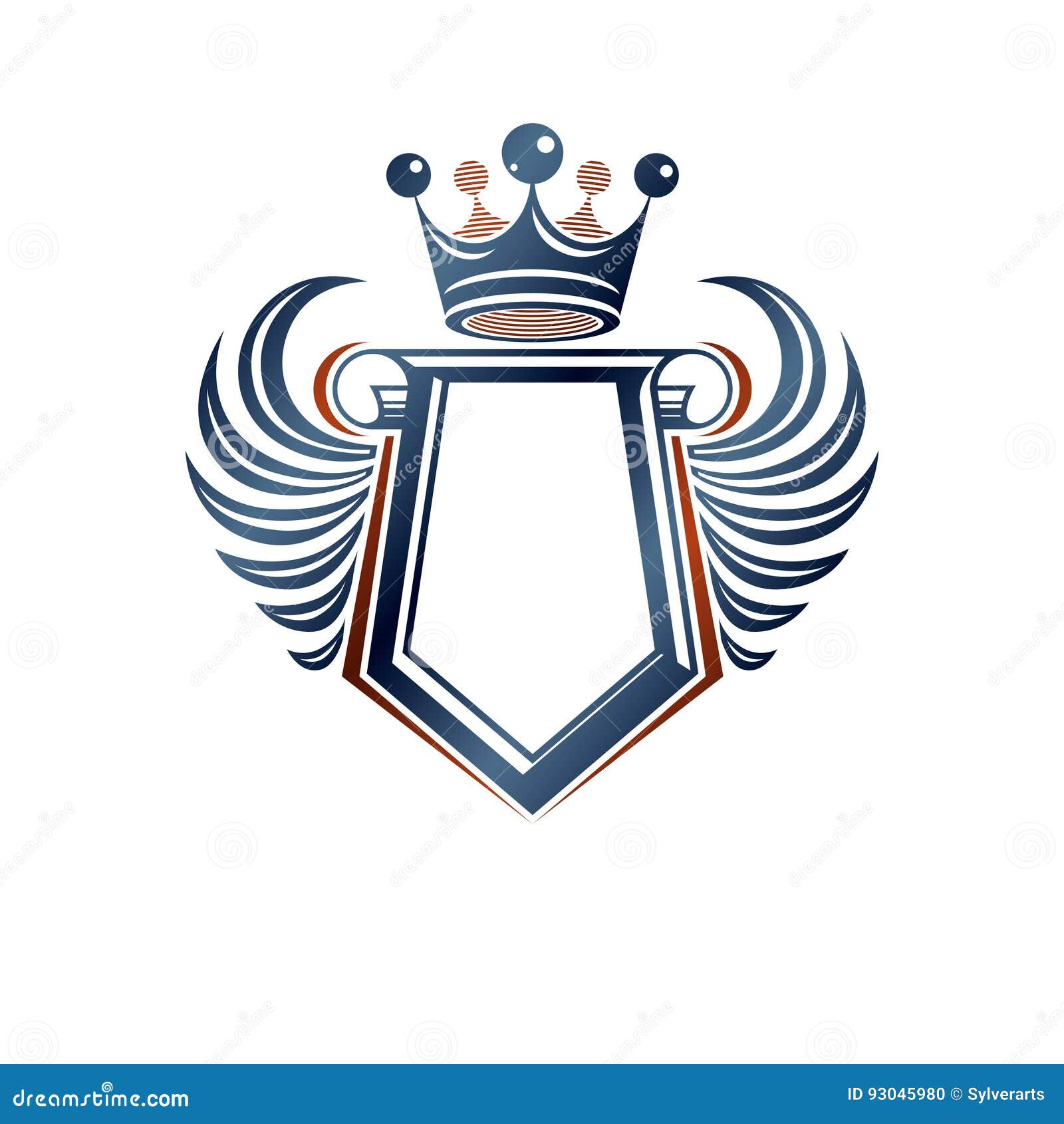 Blank Heraldic Coat of Arms Decorative Emblem with Copy Space an Stock ...