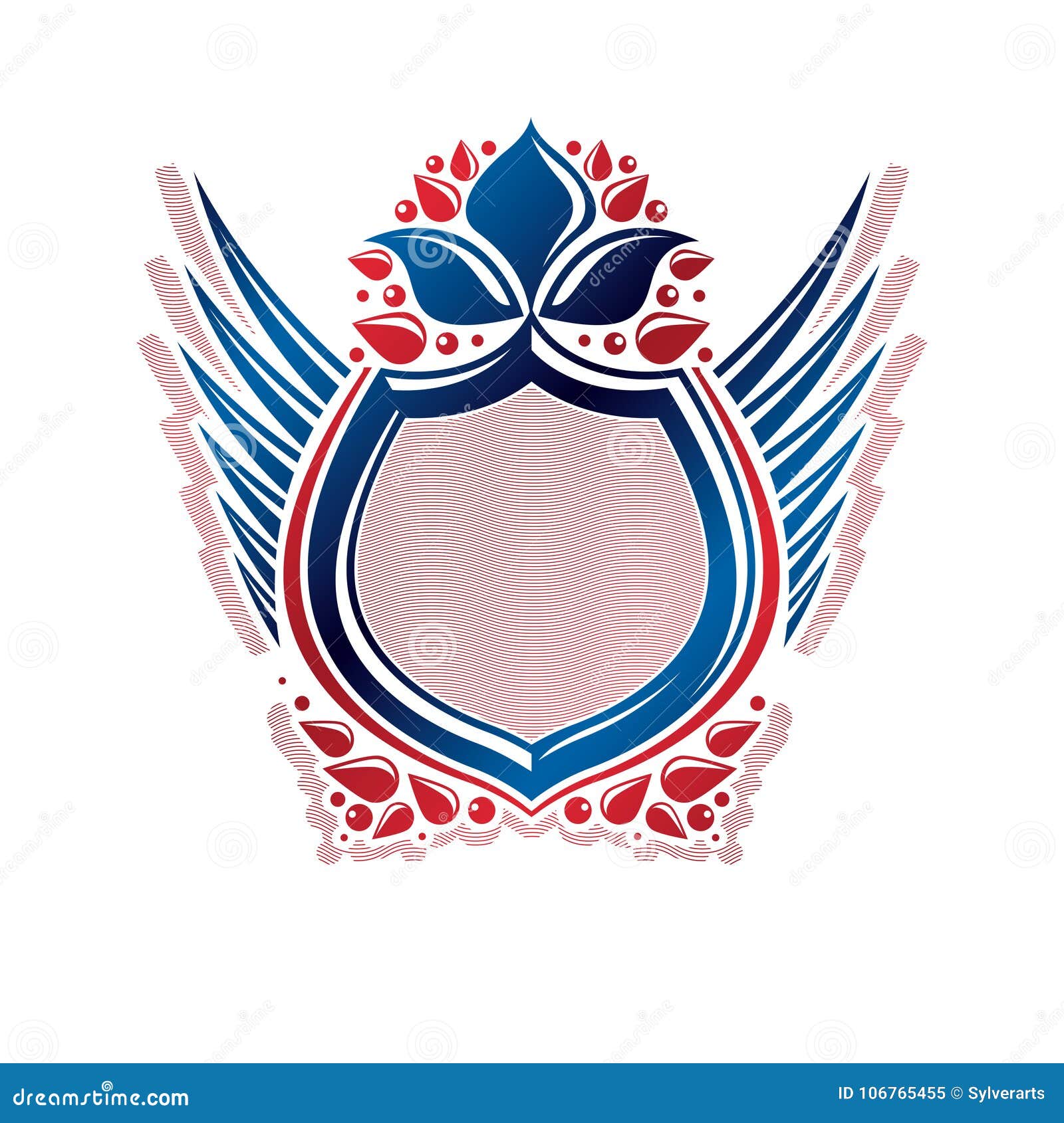 Blank Heraldic Coat of Arms Decorative Emblem with Copy Space. E Stock ...