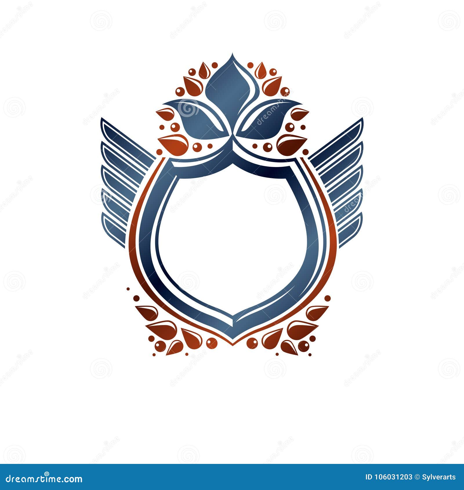 Blank Heraldic Coat of Arms Decorative Emblem with Copy Space. E Stock ...