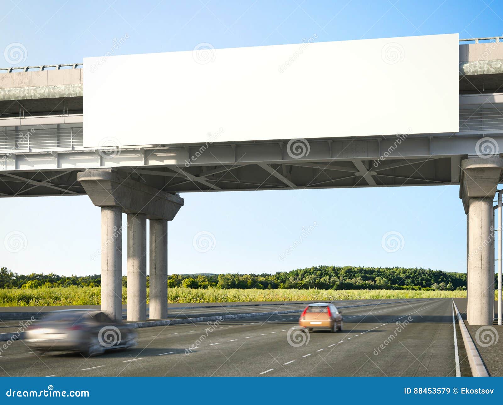 Blank Highway Billboards. 3d Rendering Stock Image - Image of ...