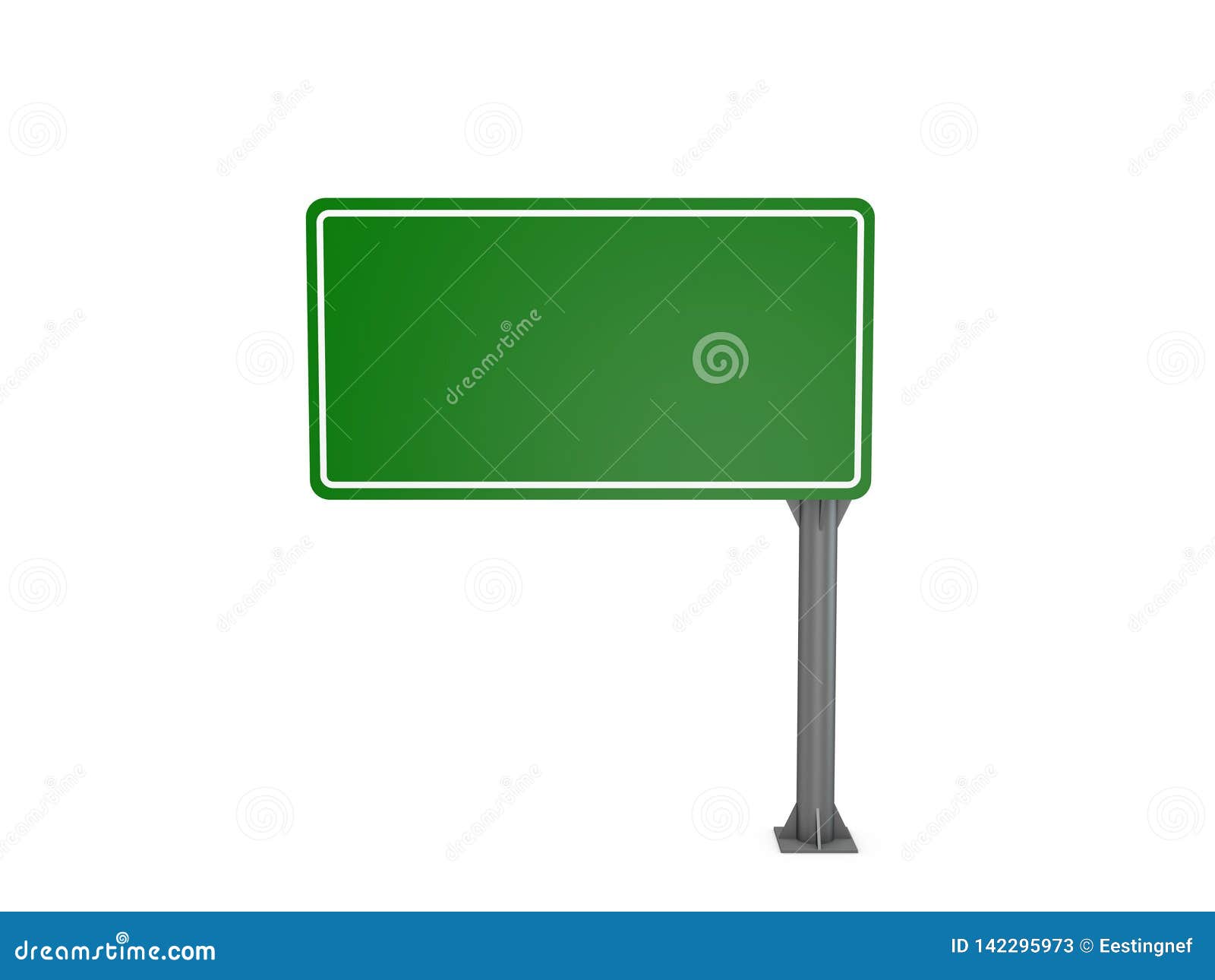 Blank Highway Sign. Isolated on White Background. 3D Rendering ...