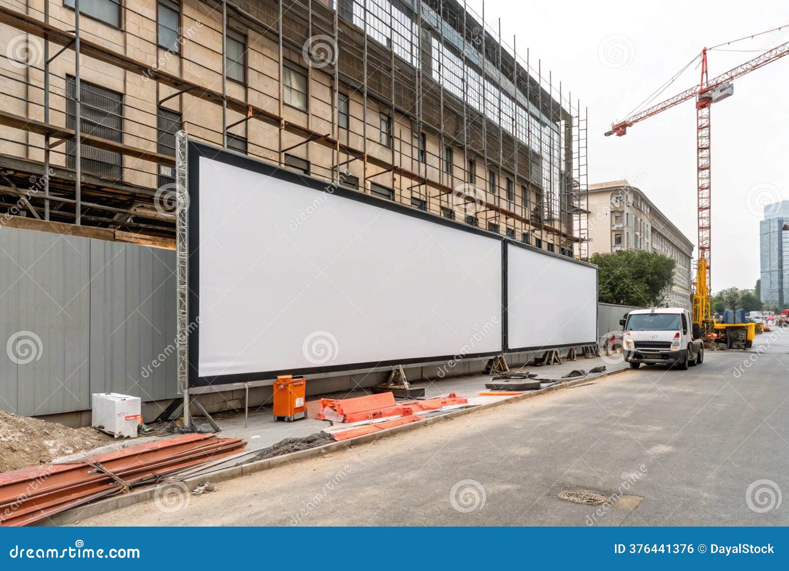 Blank Hoarding, Advertising Panel, Billboard Placed At The Road Cartoon ...
