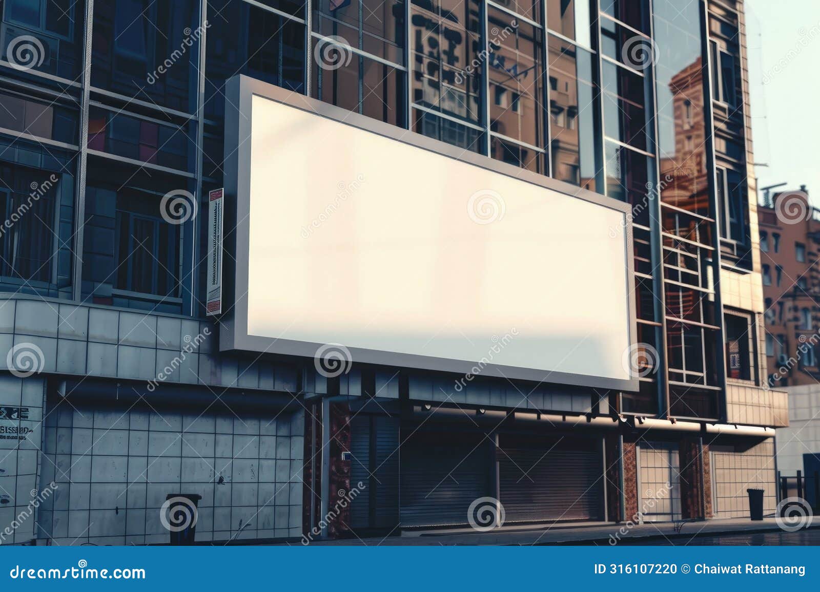 Blank Horizontal Billboard Mockup on a Building. Stock Illustration ...