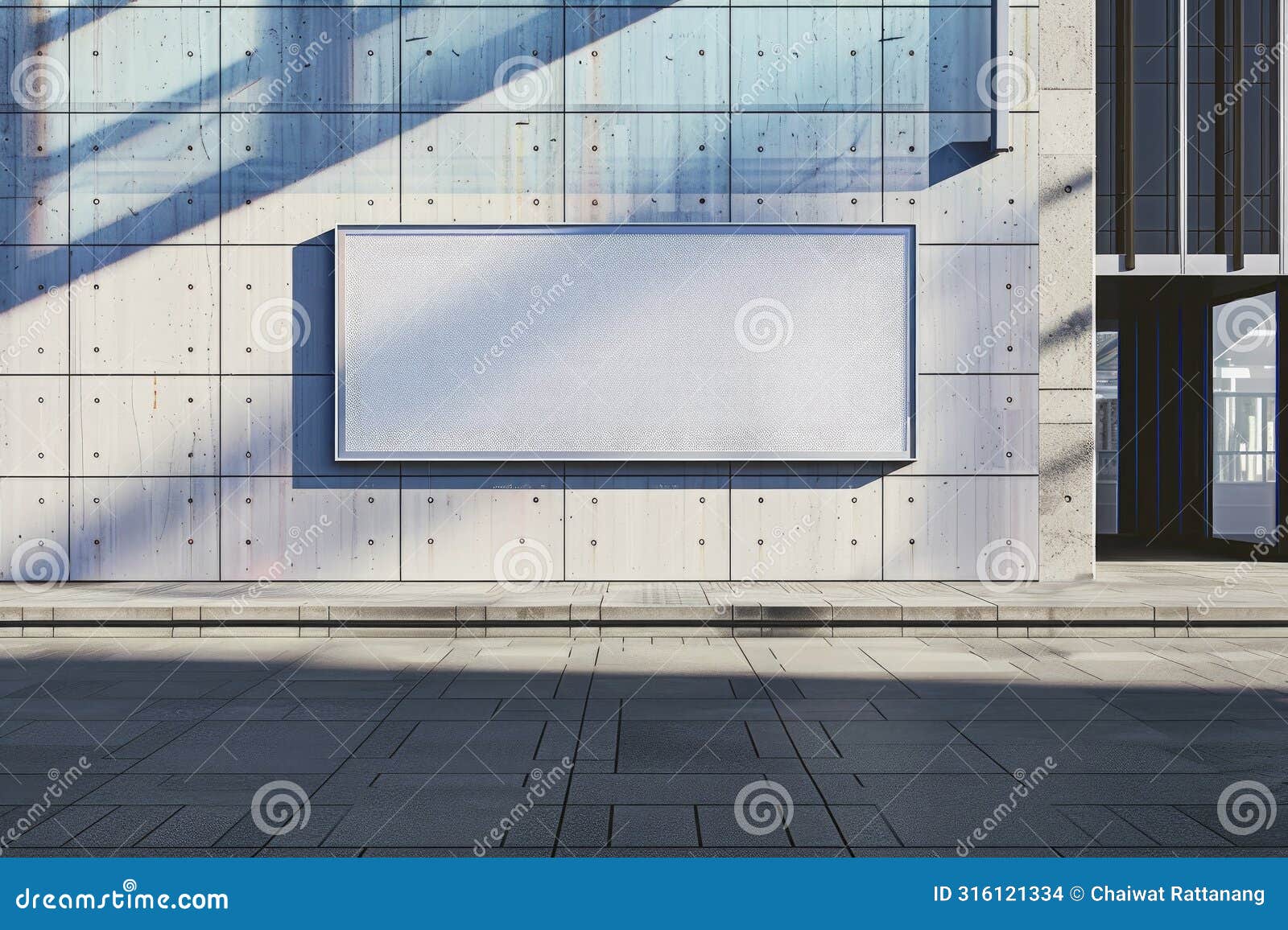 Blank Horizontal Billboard Mockup on a Building. Stock Photo - Image of ...